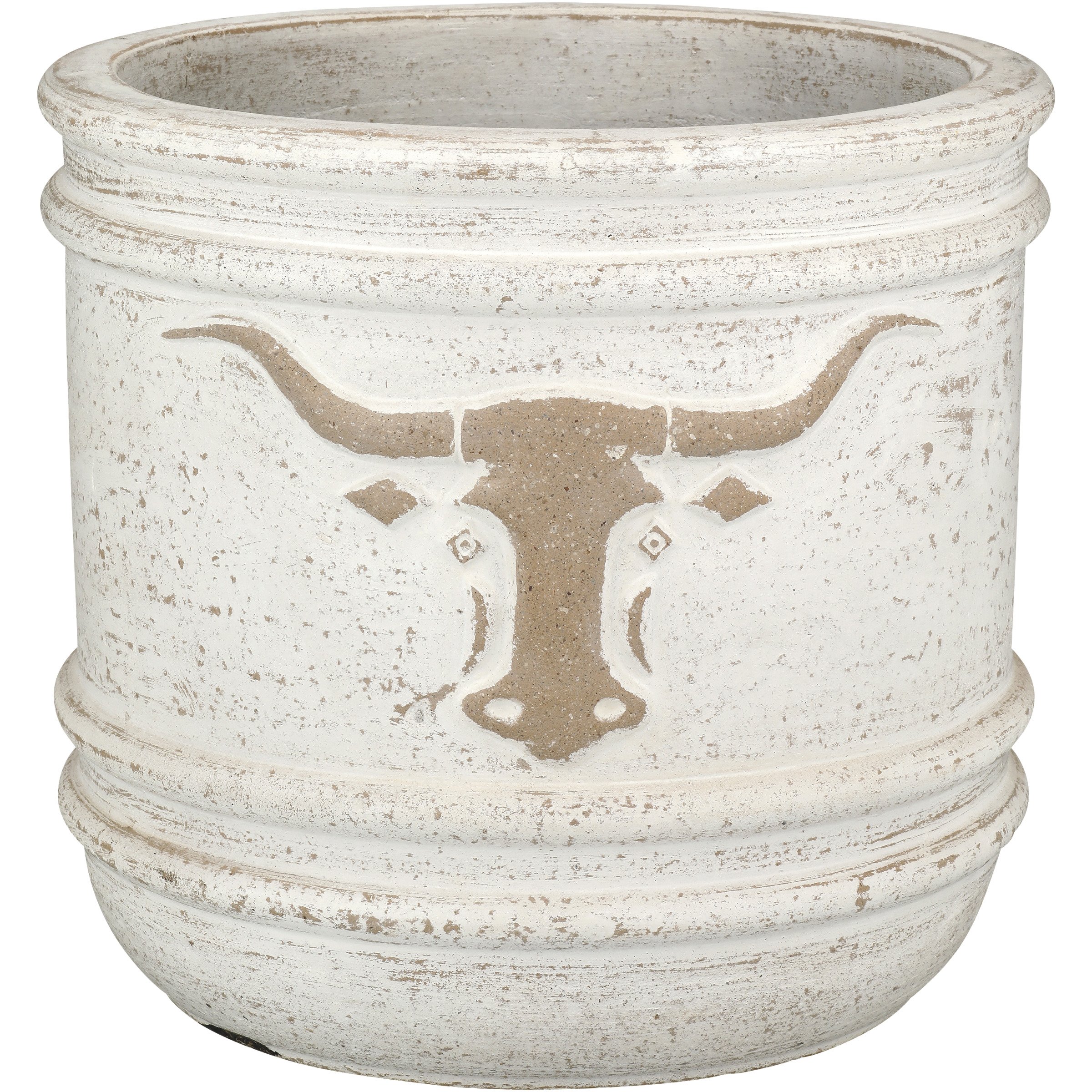 Blue Orange Pottery Texas Longhorn Emblem Clay Planter - Assorted ...