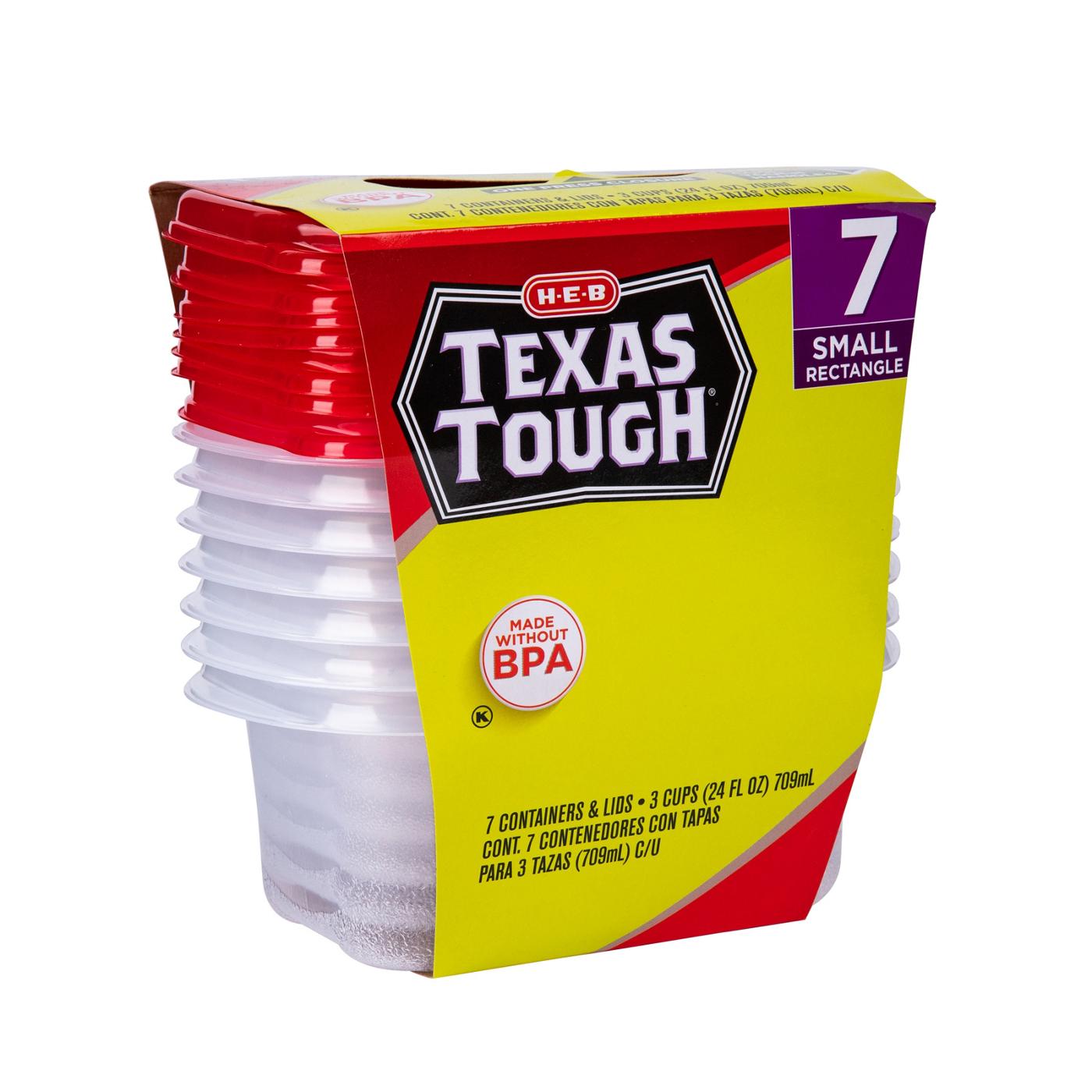 H-E-B Texas Tough Small Rectangle Reusable Containers with Lids - Shop ...