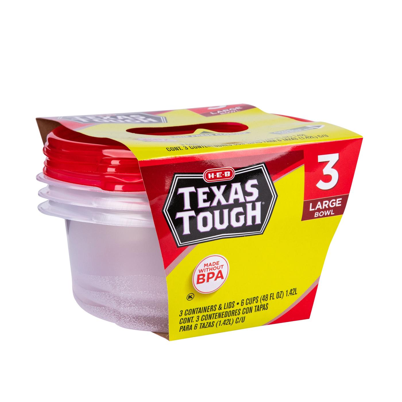 H-E-B 3 Texas Tough Large Bowl Storage Containers - Shop Containers at ...