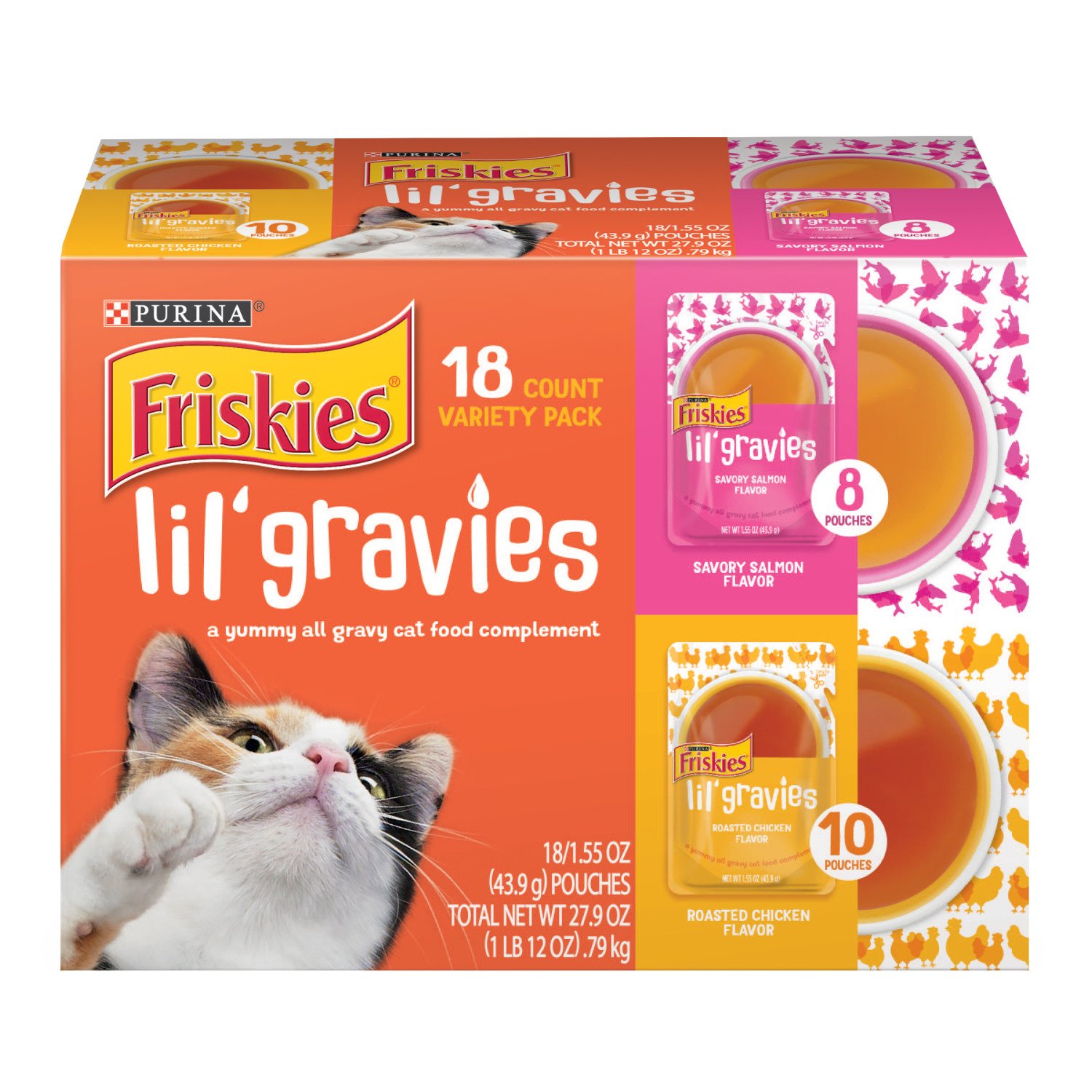 Friskies Purina Friskies Lil' Gravies Variety Pack With Chicken, Salmon ...