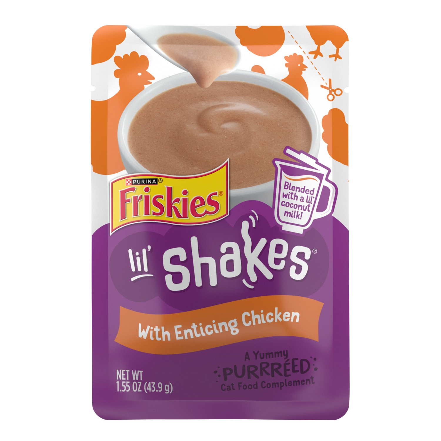 Friskies Purina Friskies Pureed Cat Food Topper, Lil’ Shakes With ...