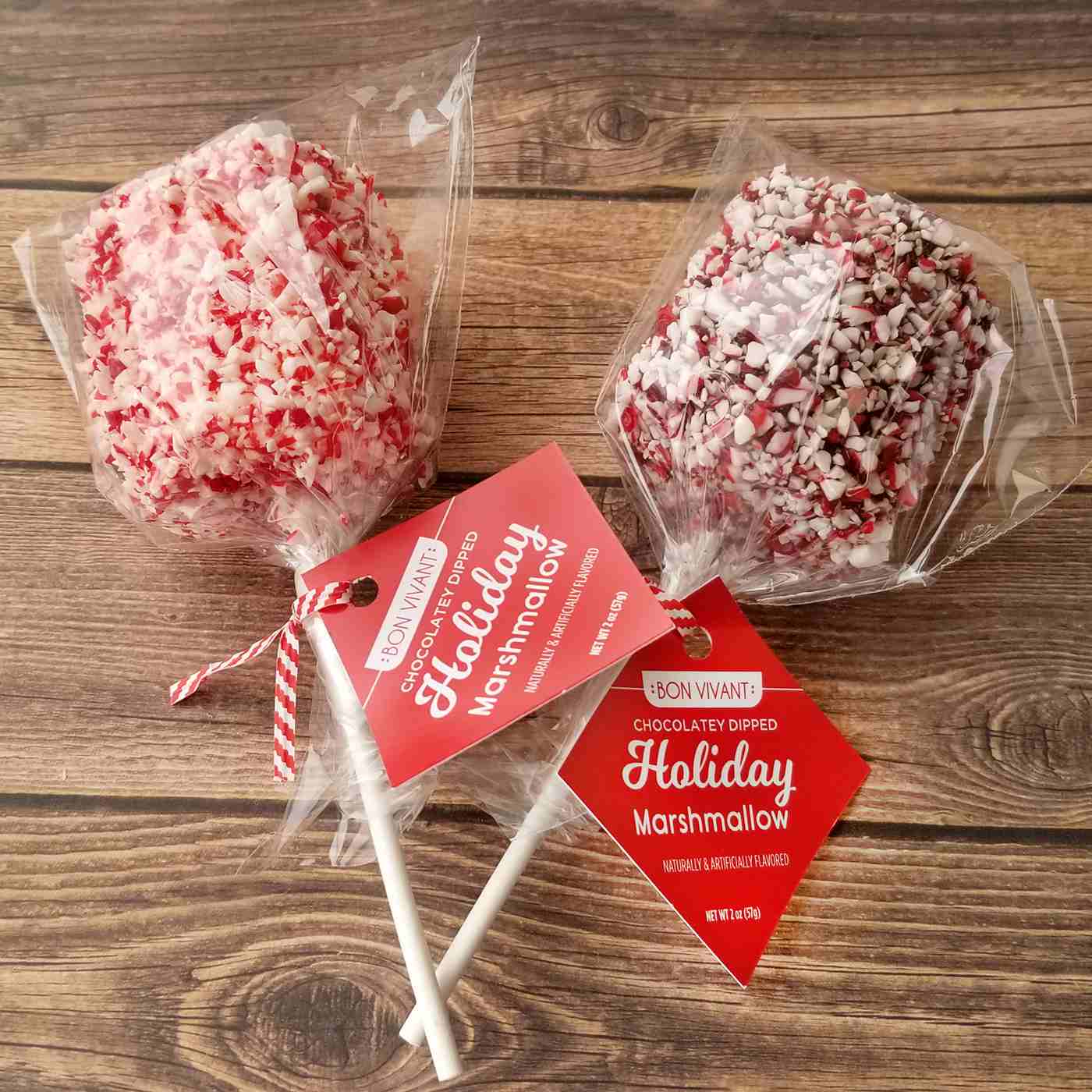 Bon Vivant Chocolatey Dipped Holiday Marshmallow Pop with Peppermint ...