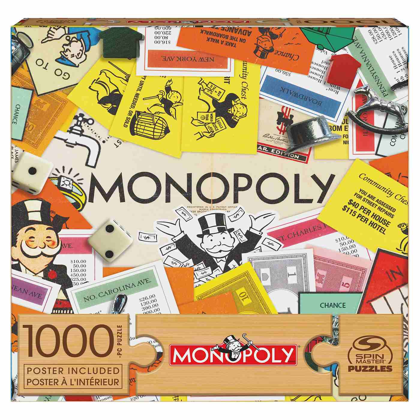 Spin Master Retro Monopoly Collage Puzzle with Poster - Shop Puzzles at ...