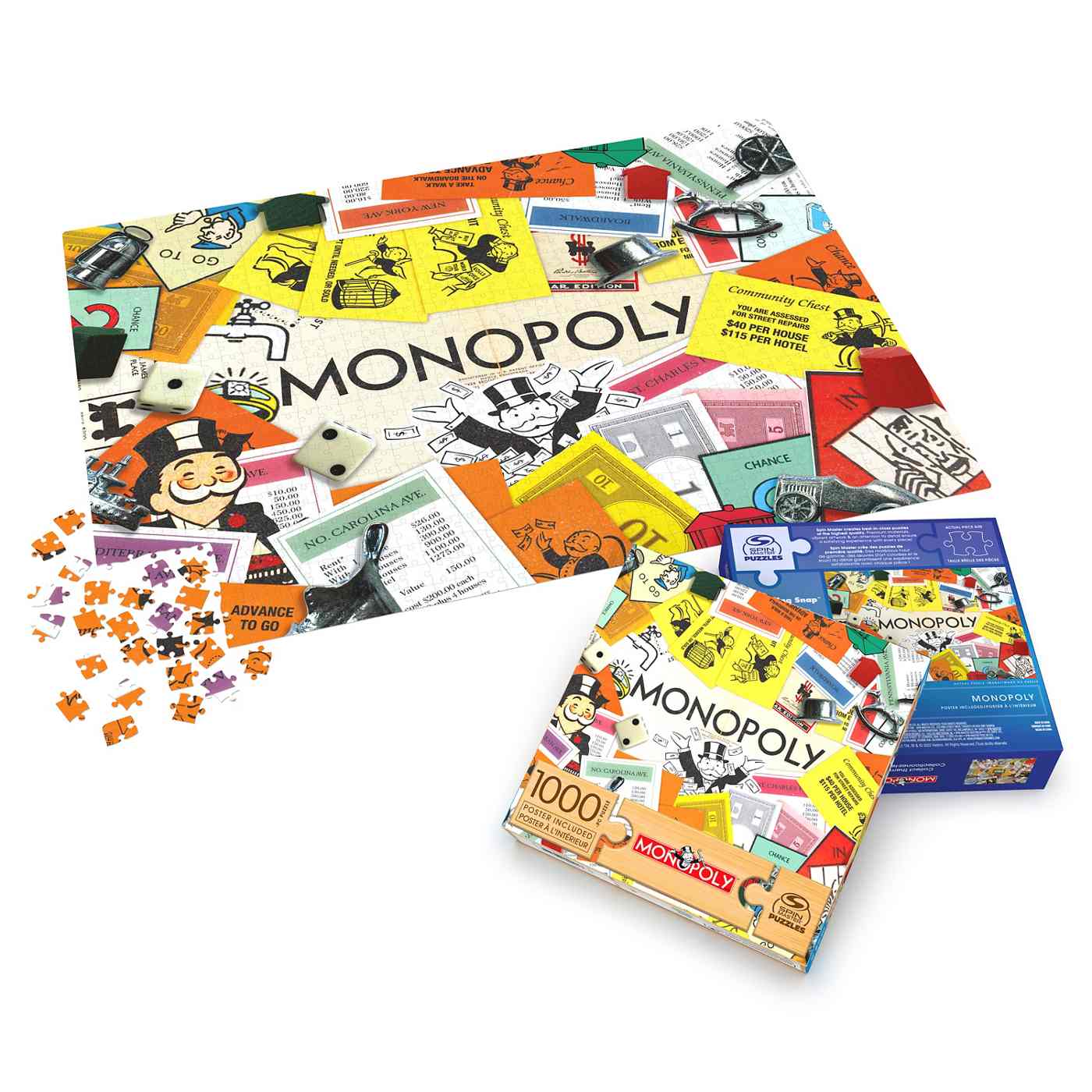 Spin Master Retro Monopoly Collage Puzzle with Poster - Shop Puzzles at ...