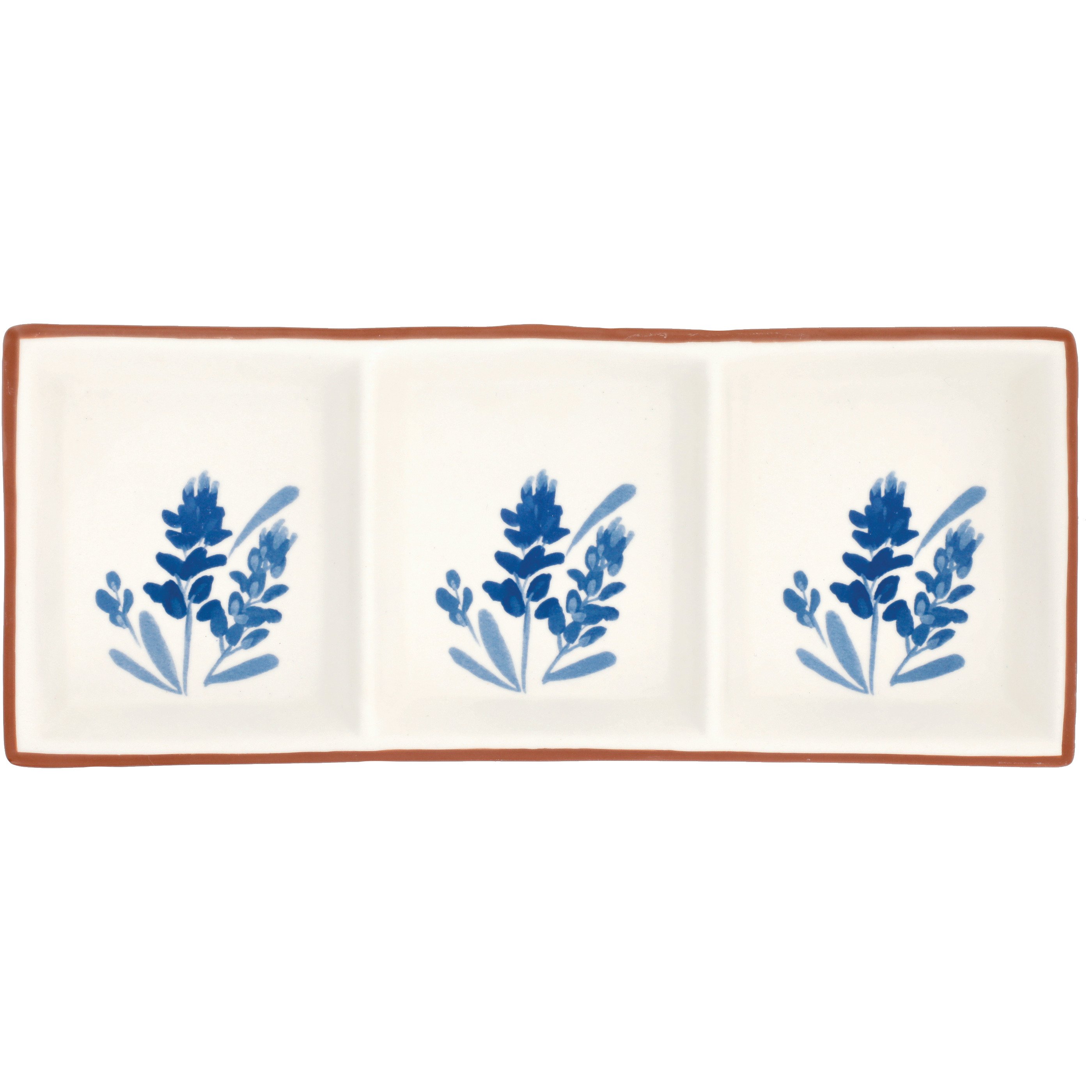 Destination Holiday Dolominte 3-Section Bluebonnet Rectangle Serving ...