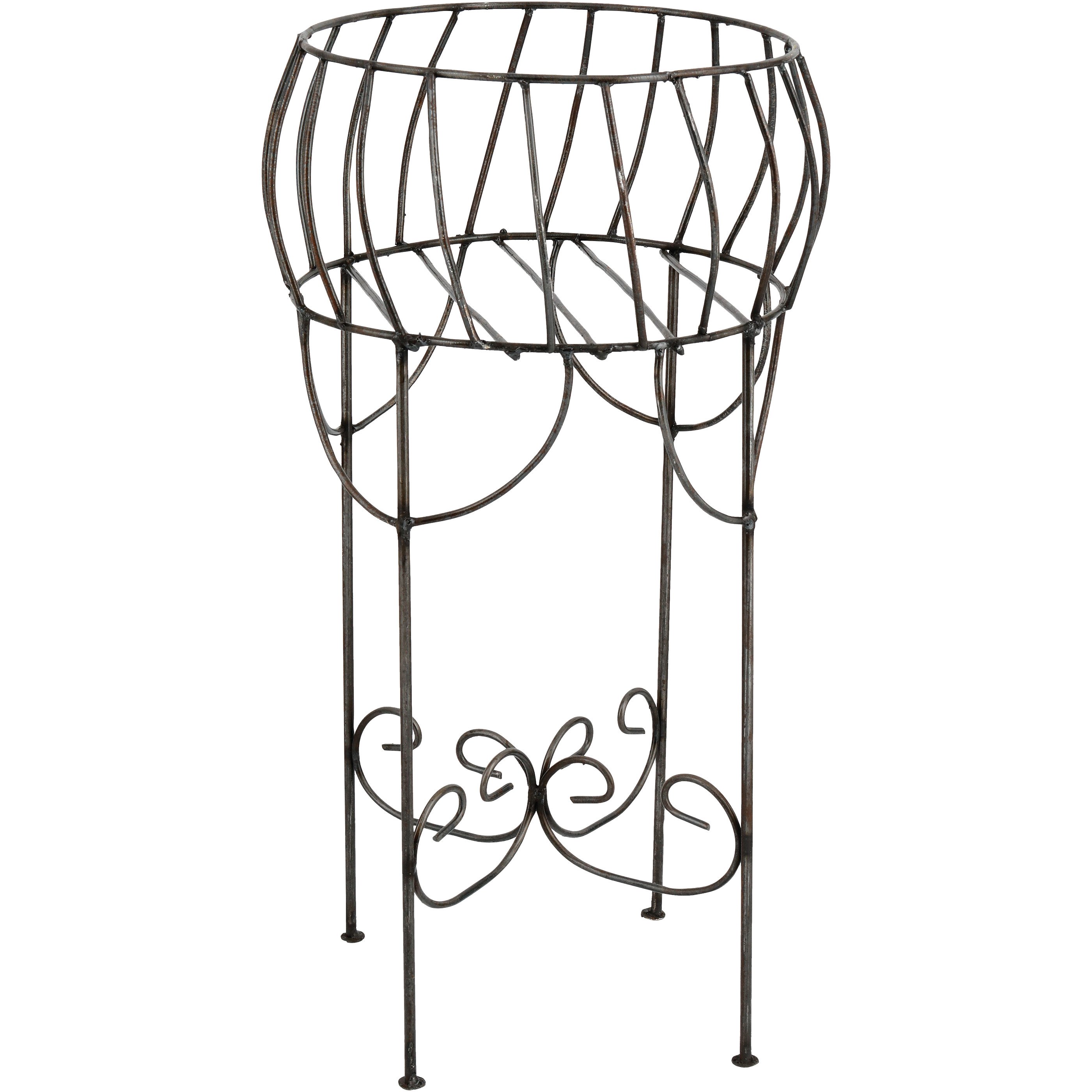 Creative Décor Sourcing Metal Basket Flower Stand - Shop Outdoor decor ...