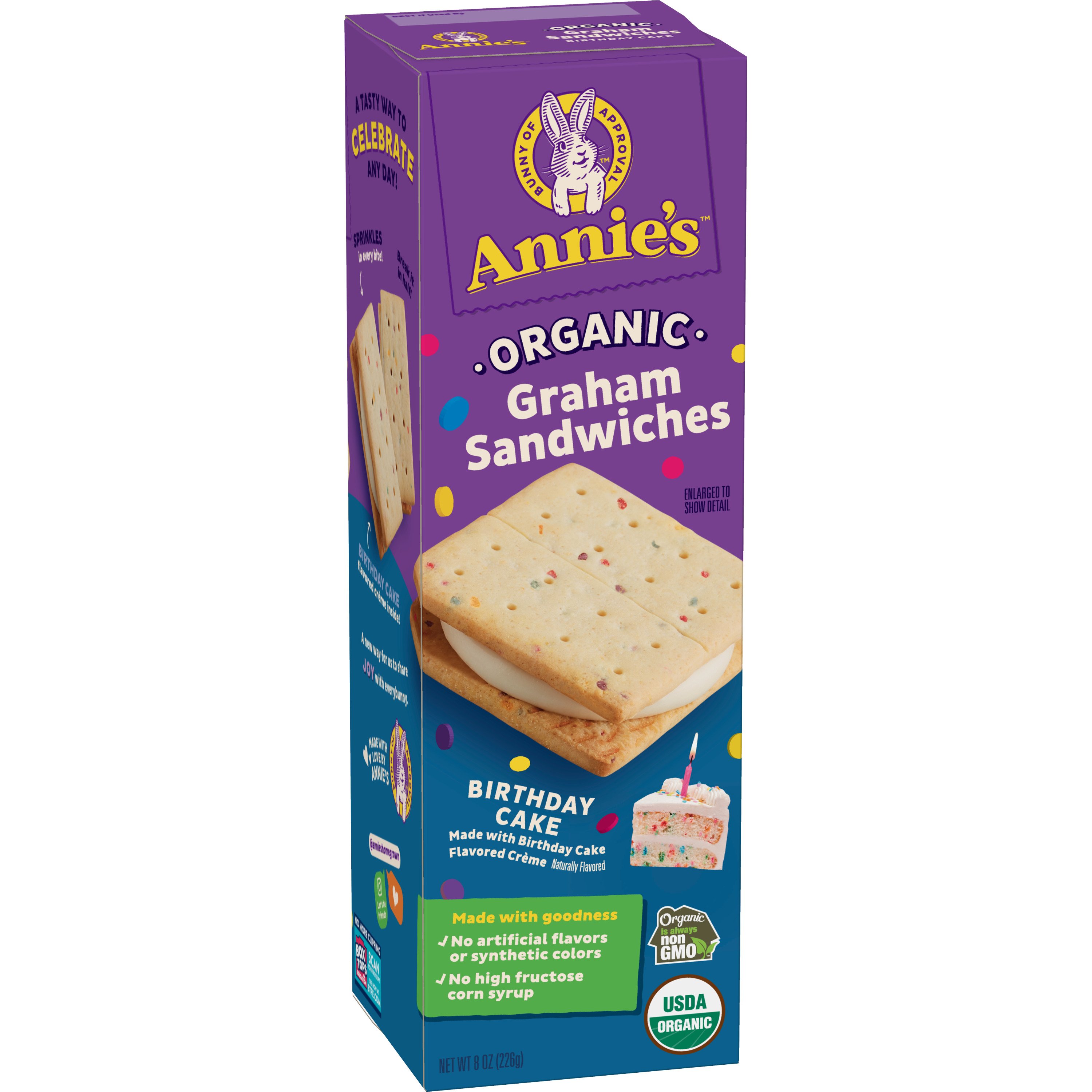 Annie's Organic Birthday Cake Graham Sandwich Cookies - Shop Cookies at ...