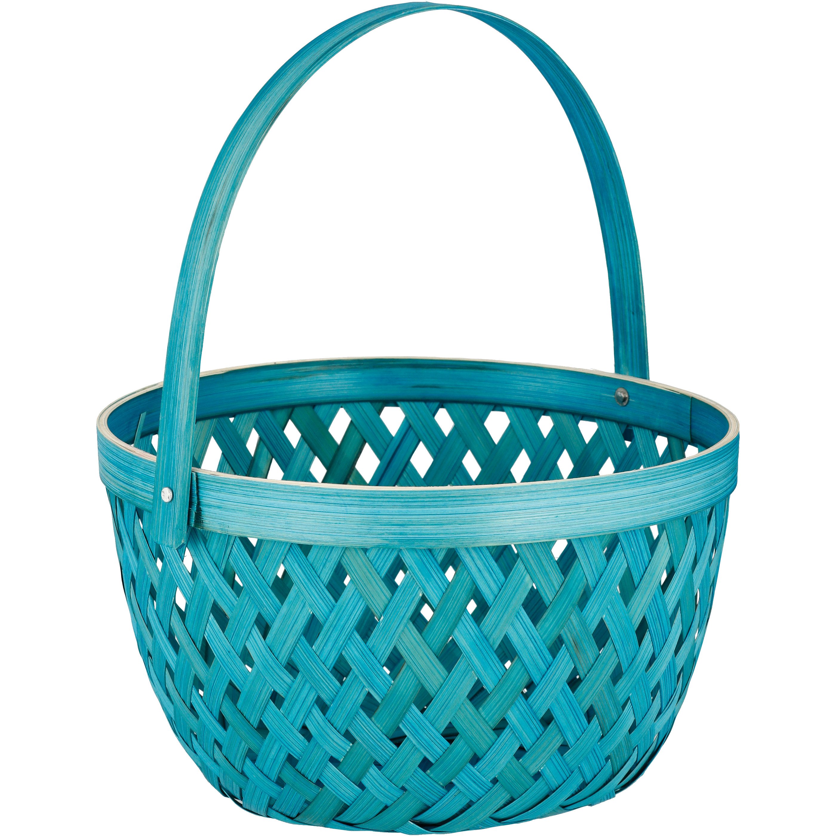 Destination Holiday Solid Woven Bamboo Easter Basket - Blue - Shop ...