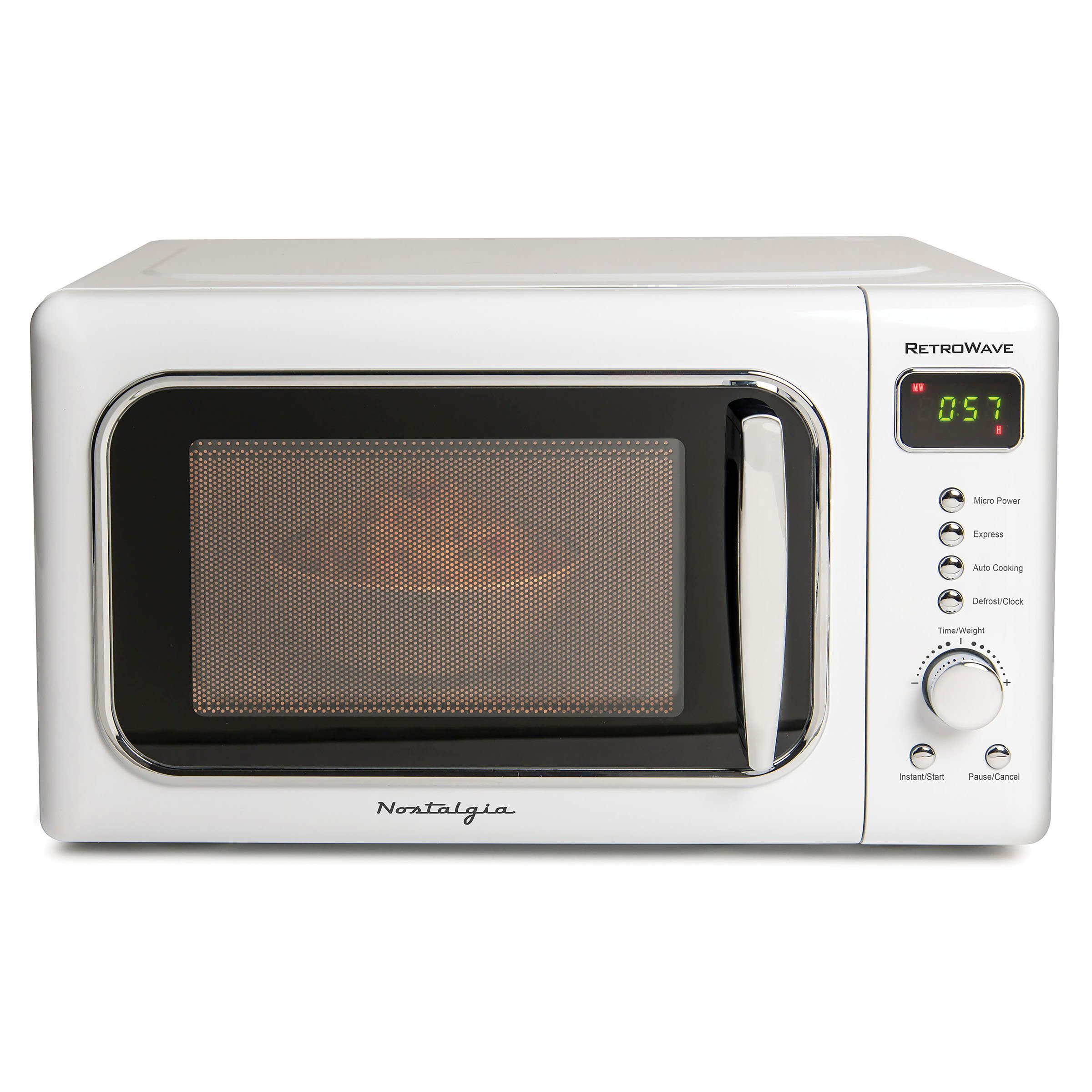 Nostalgia RetroWave Classic Countertop Microwave - White - Shop Cookers ...