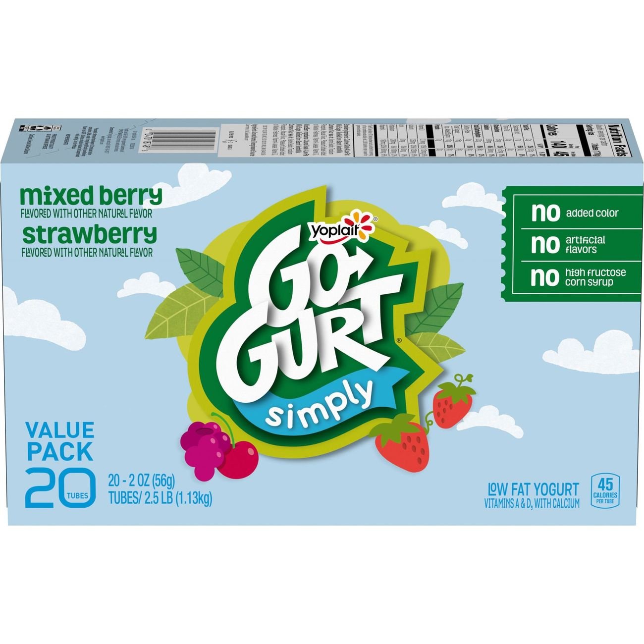 Yoplait Simply GoGurt Low Fat Strawberry and Mixed Berry Yogurt Tubes - Shop Yogurt at H-E-B