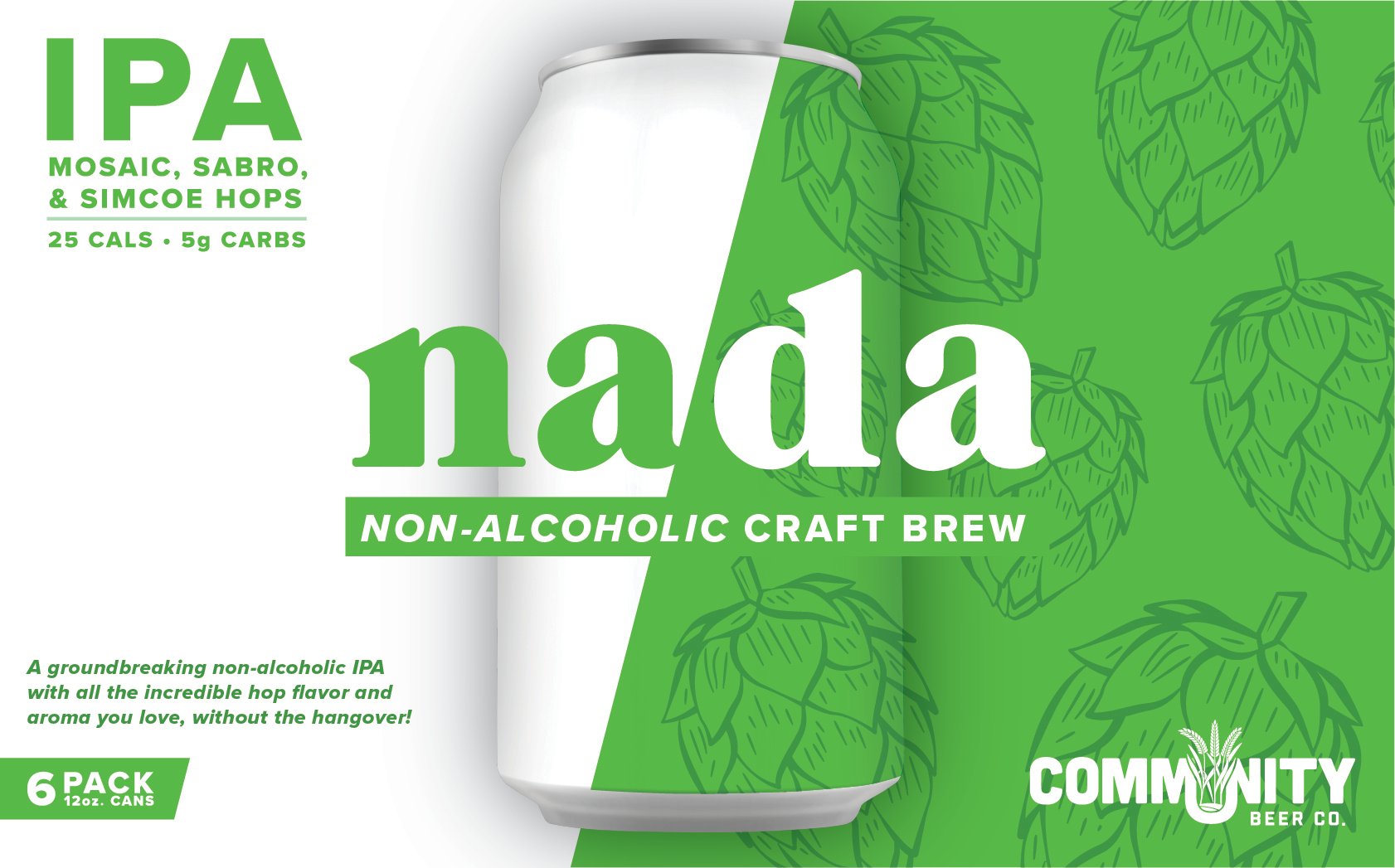 Community Beer Non-Alcoholic Nada Craft Brew IPA Beer 6 pk Cans - Shop ...