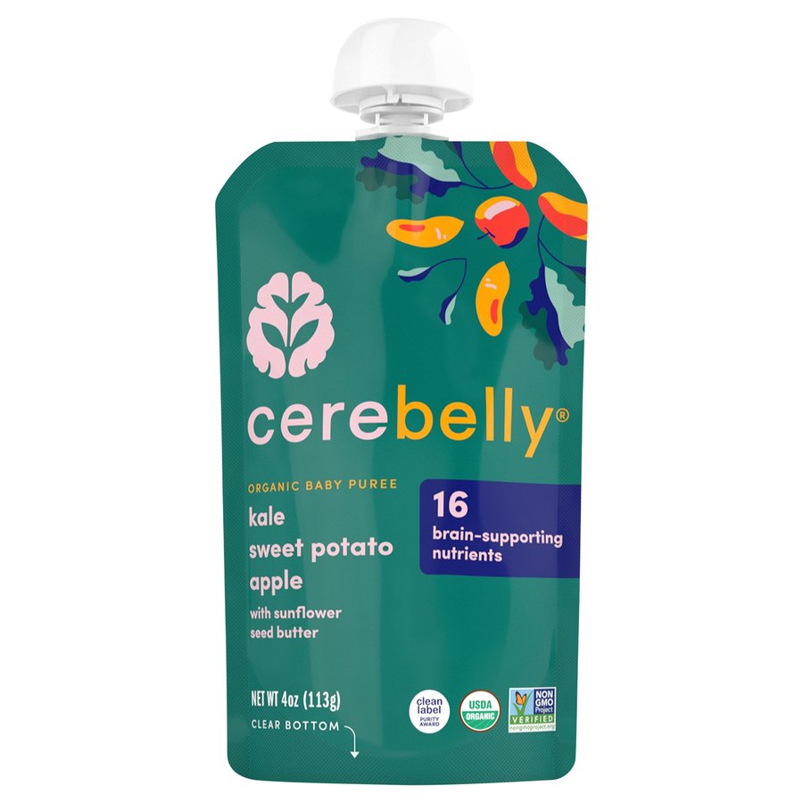Cerebelly Organic Baby Puree Pouch - Kale Sweet Potato & Apple, 4 oz ...