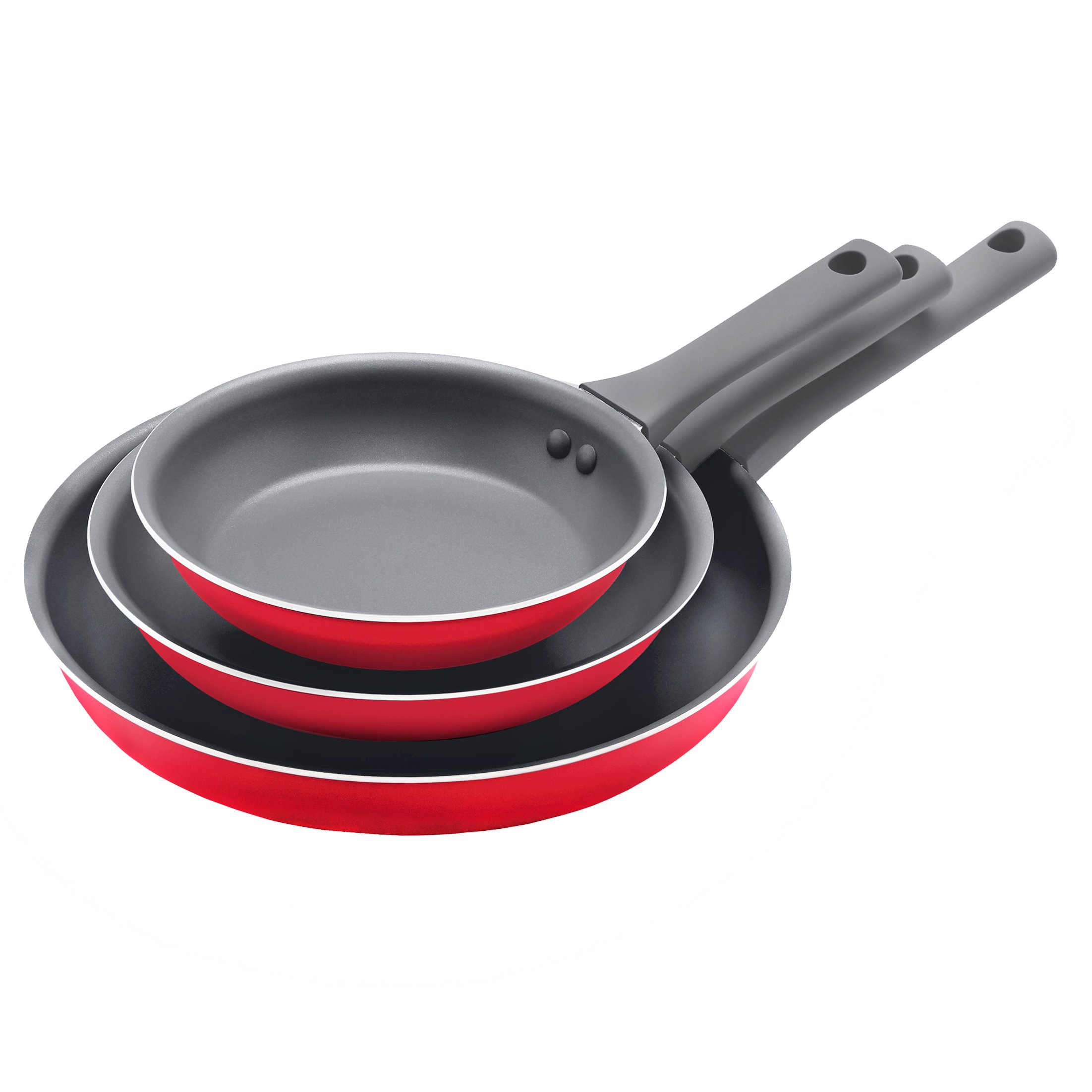 OUR GOODS Our Goods 3 Piece Red Fry Pan Set - Shop Frying pans ...
