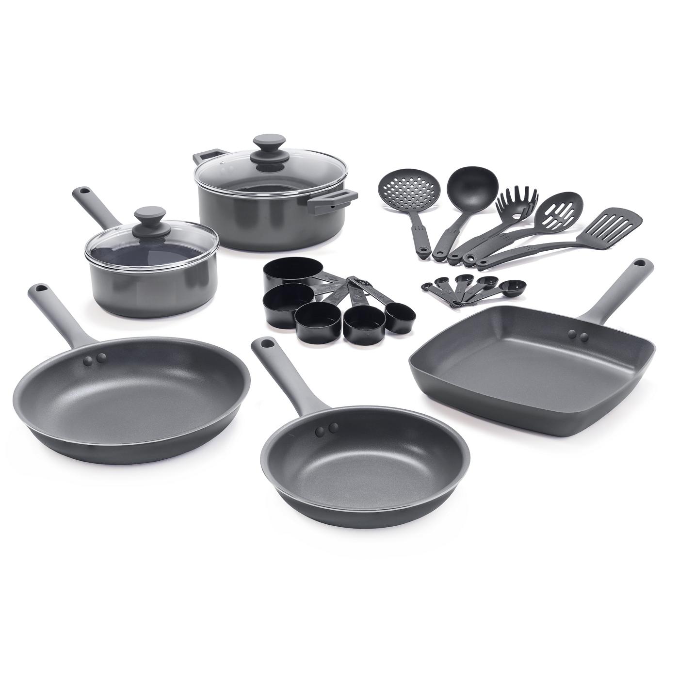 our goods Non-Stick Cookware Set - Pebble Gray - Shop Cookware sets at ...