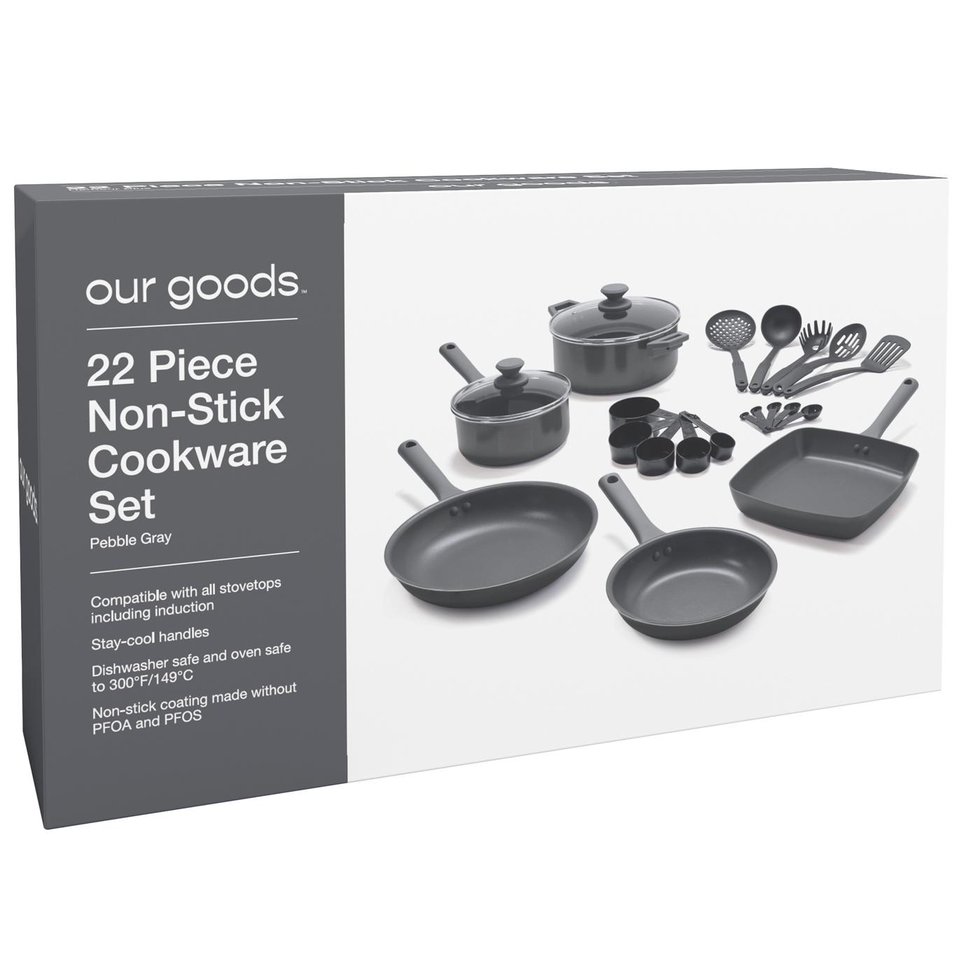 our goods Non-Stick Cookware Set - Pebble Gray - Shop Cookware sets at ...