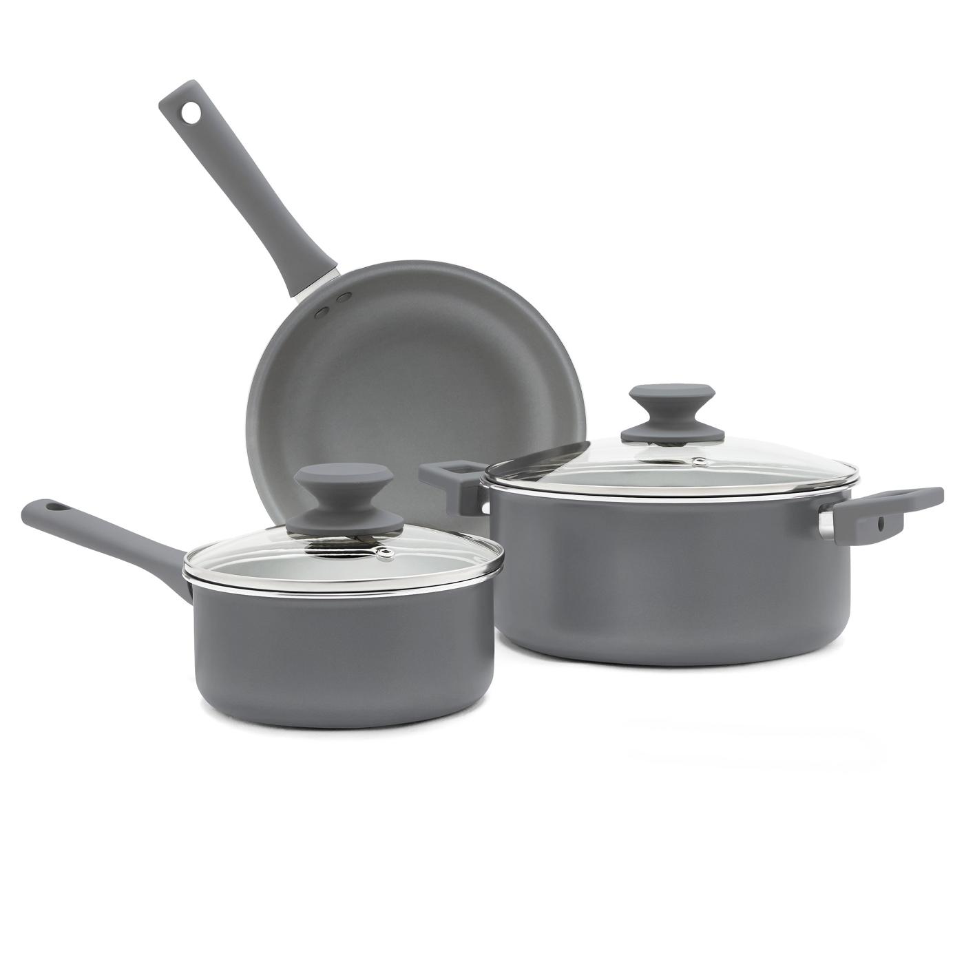 our goods Non-Stick Cookware Set - Pebble Gray - Shop Cookware sets at ...