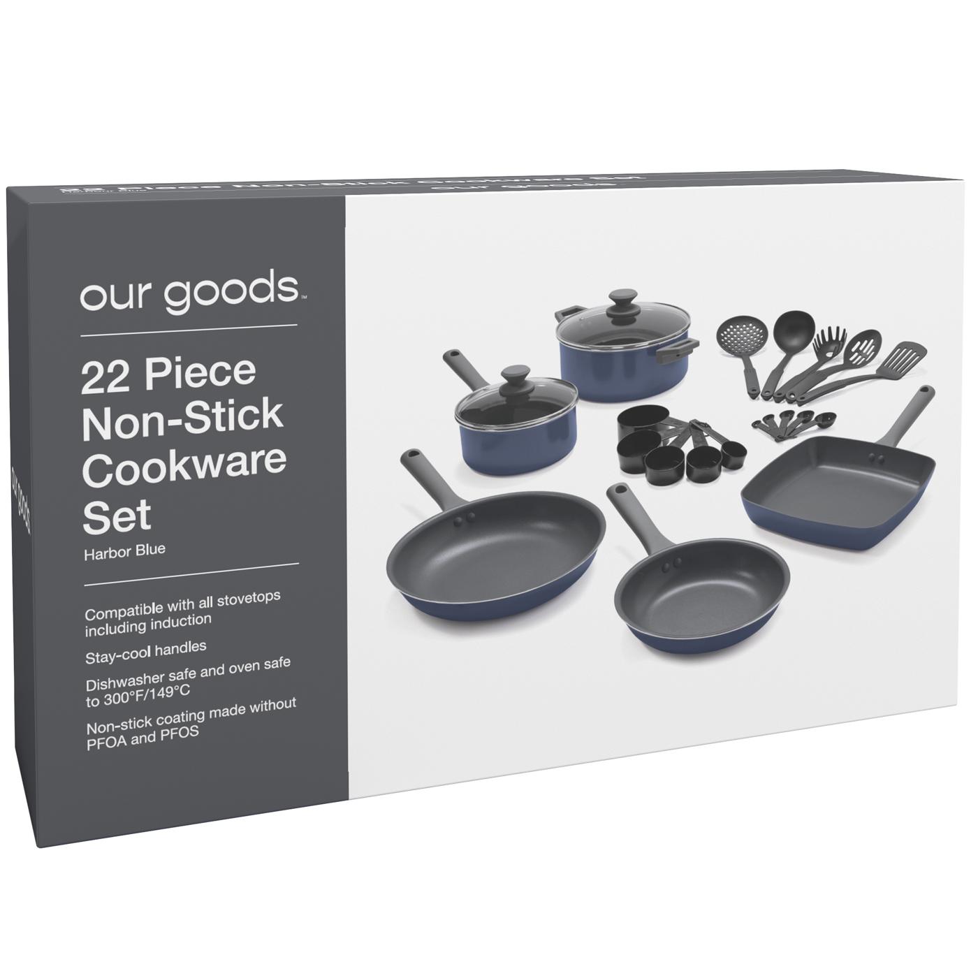our goods Non-Stick Cookware Set - Harbor Blue - Shop Cookware sets at ...