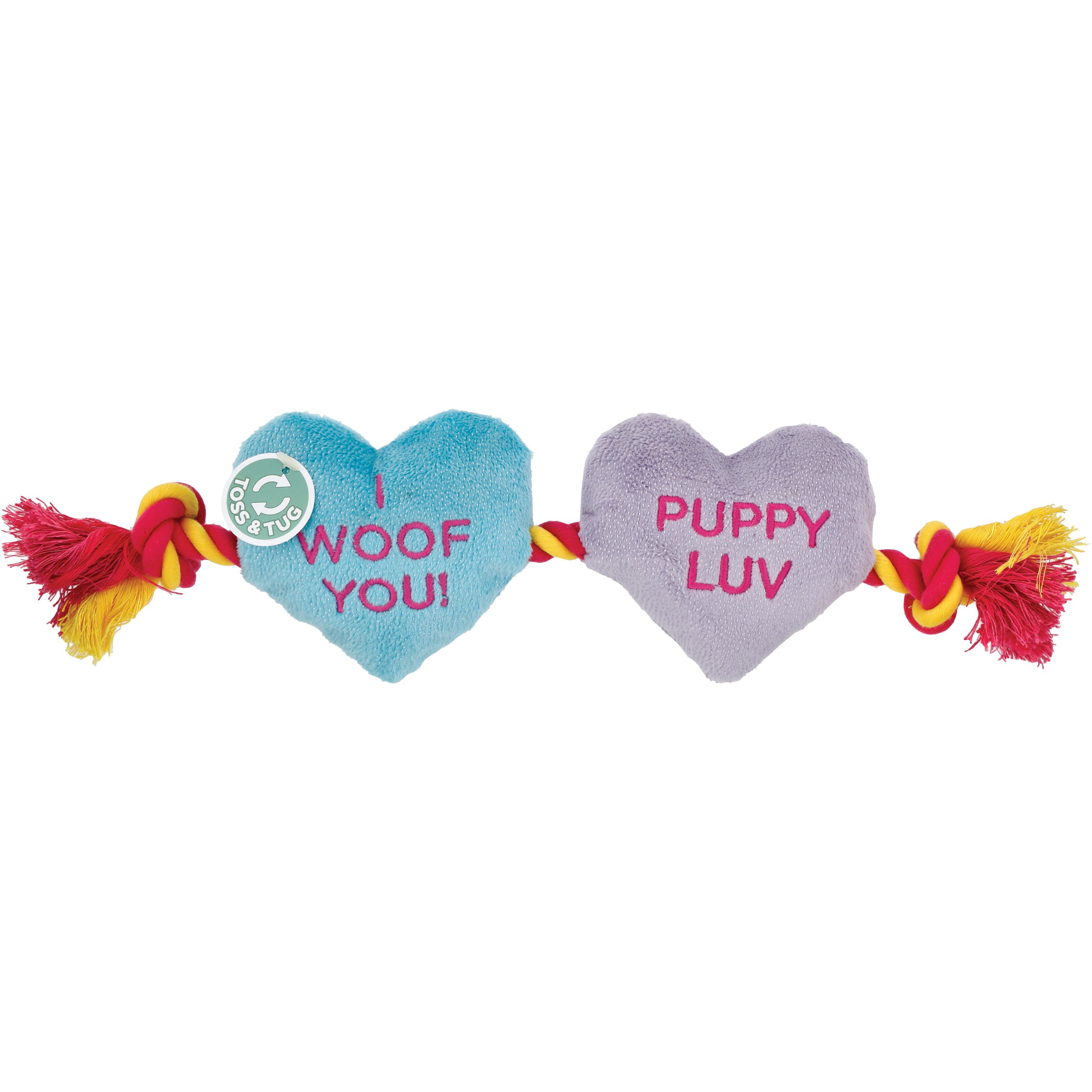 Woof & Whiskers Rope Dog Toy - Conversation Hearts - Shop Plush toys at ...