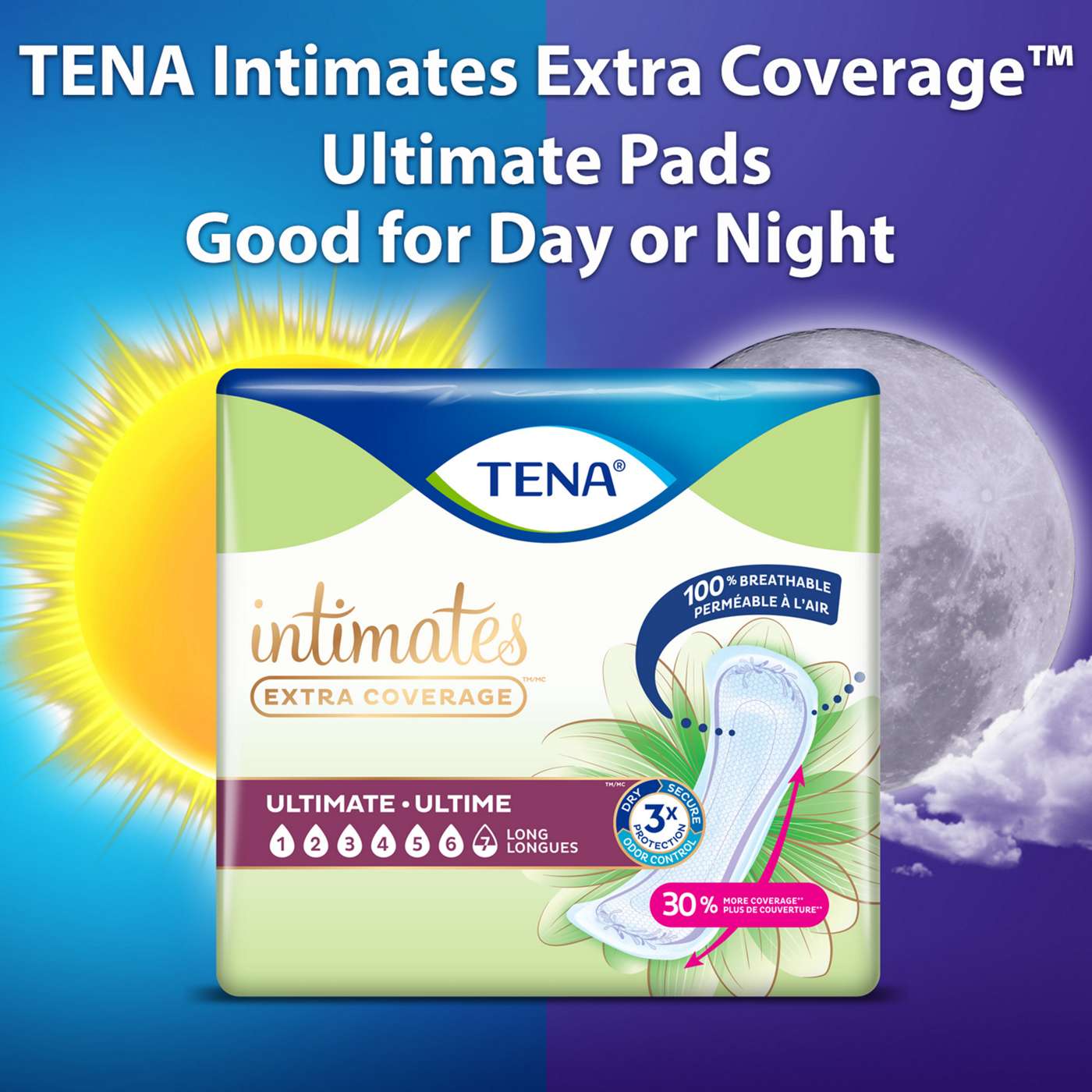 Tena Intimates Extra Coverage Ultimate Incontinence Long Pads - Shop ...