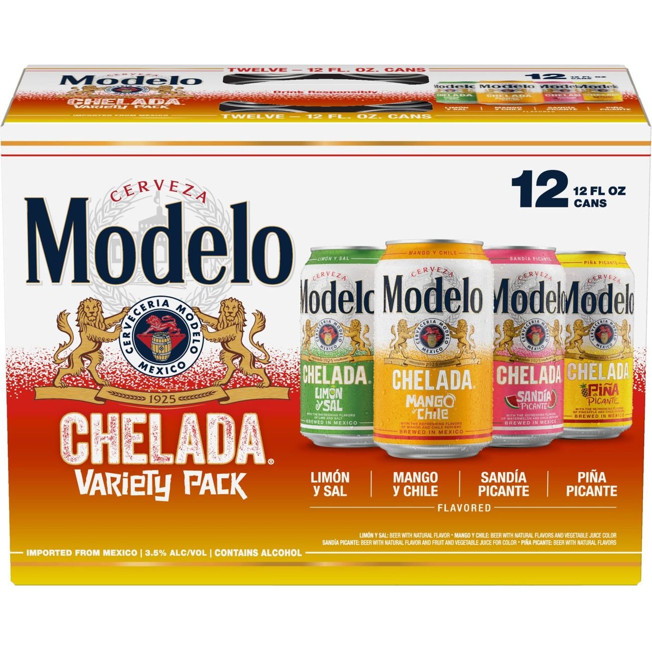 Modelo Chelada Variety Pack Mexican Import Flavored Beer 12 oz Cans, 12 ...