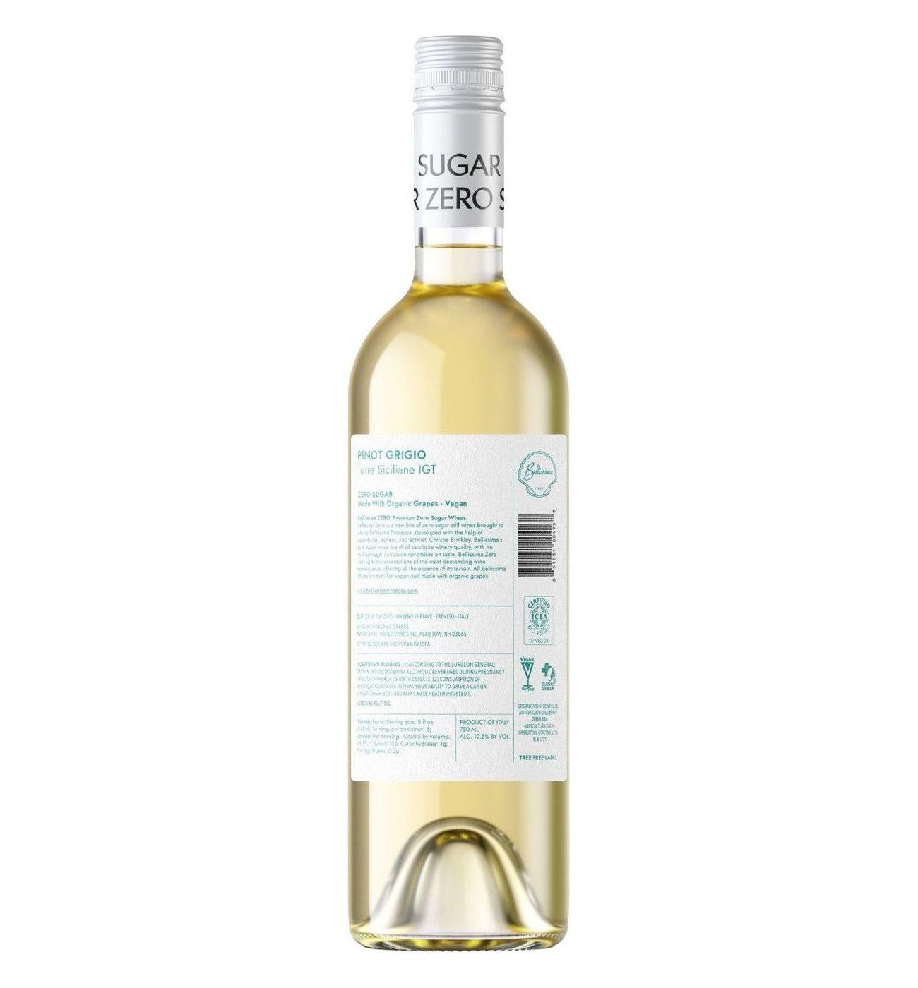Bellissima Organic Zero Sugar Pinot Grigio Italy White Wine - Shop Wine ...