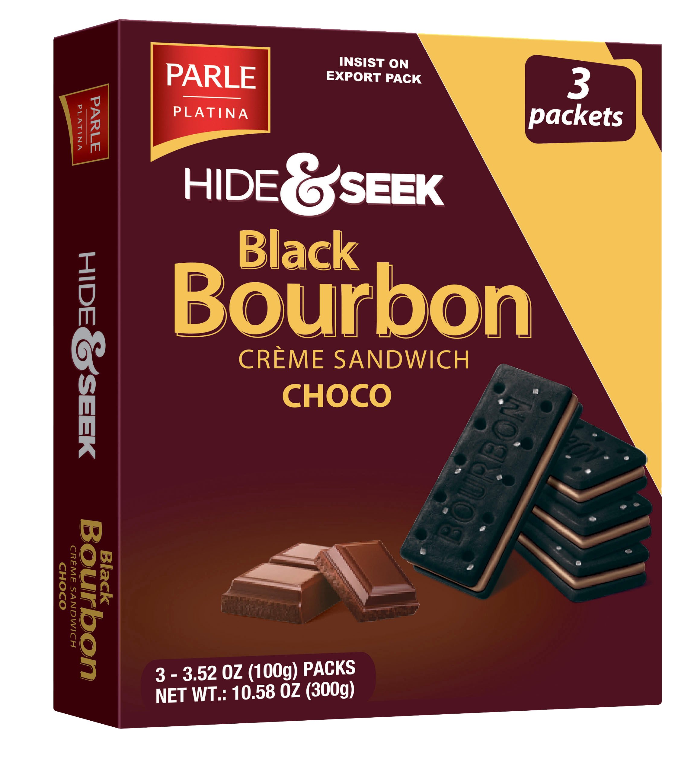 Parle Hide & Seek Black Bourbon Choco Creme Sandwich Cookies - Shop ...