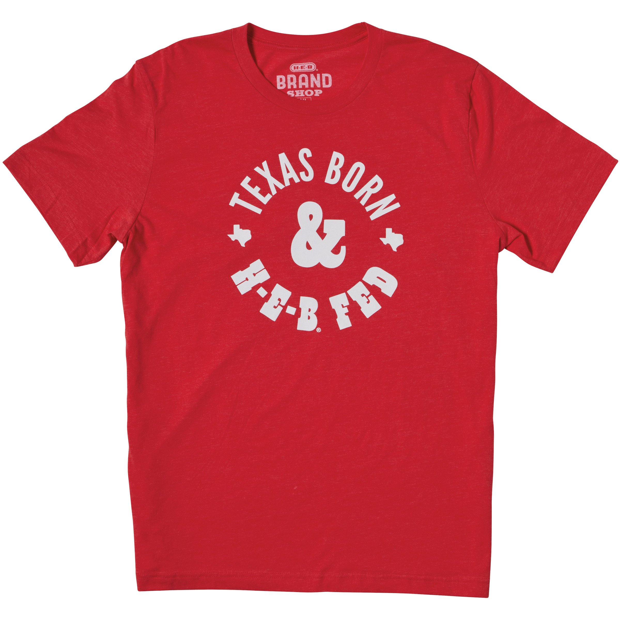 H-E-B Brand Shop Texas Born H-E-B Fed Adult T-Shirt - Heather Red ...