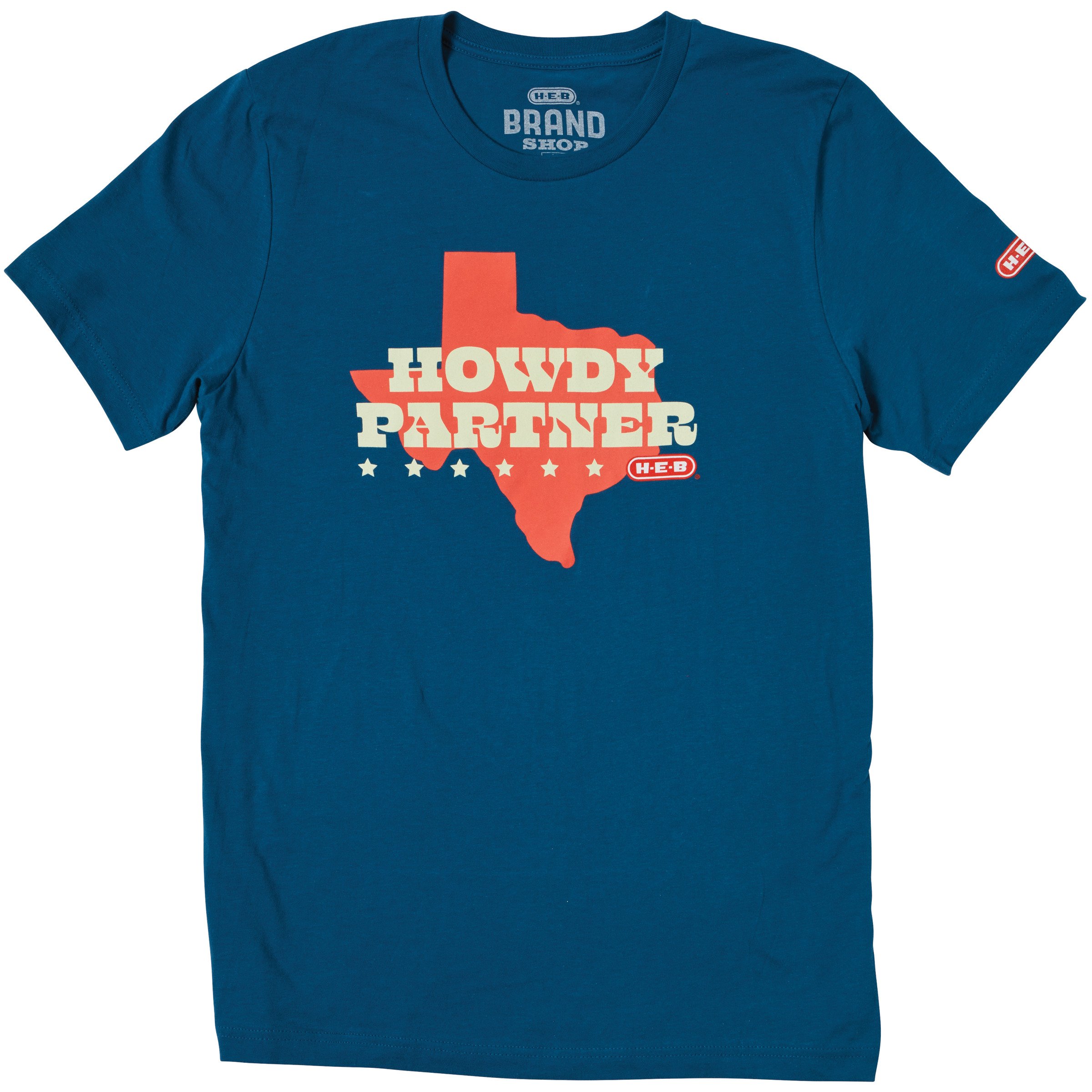 H-E-B Brand Shop Howdy Partner Adult T-Shirt - Blue - Shop Shirts ...