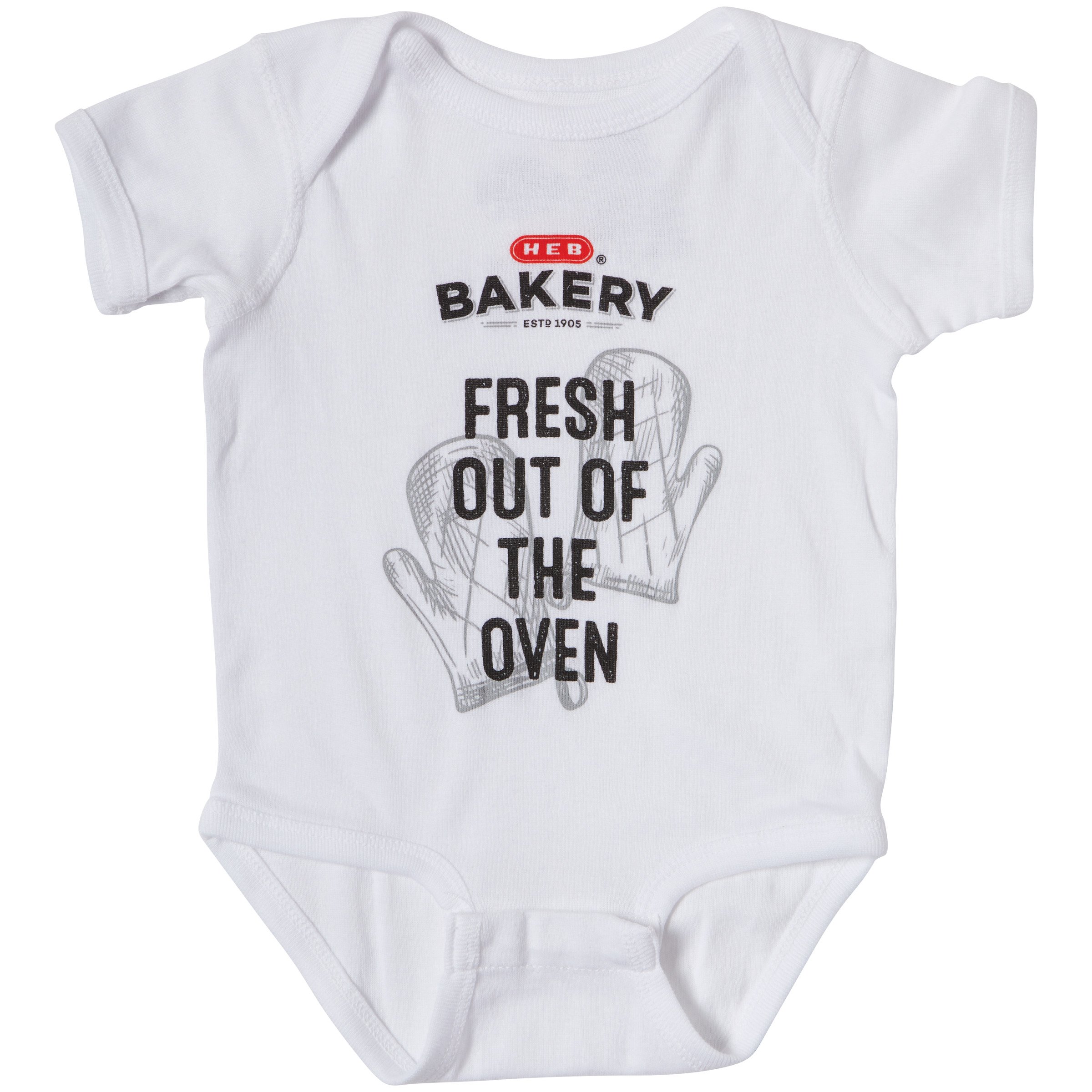 H-E-B Brand Shop Fresh Out of the Oven Infant Bodysuit - White - Shop ...