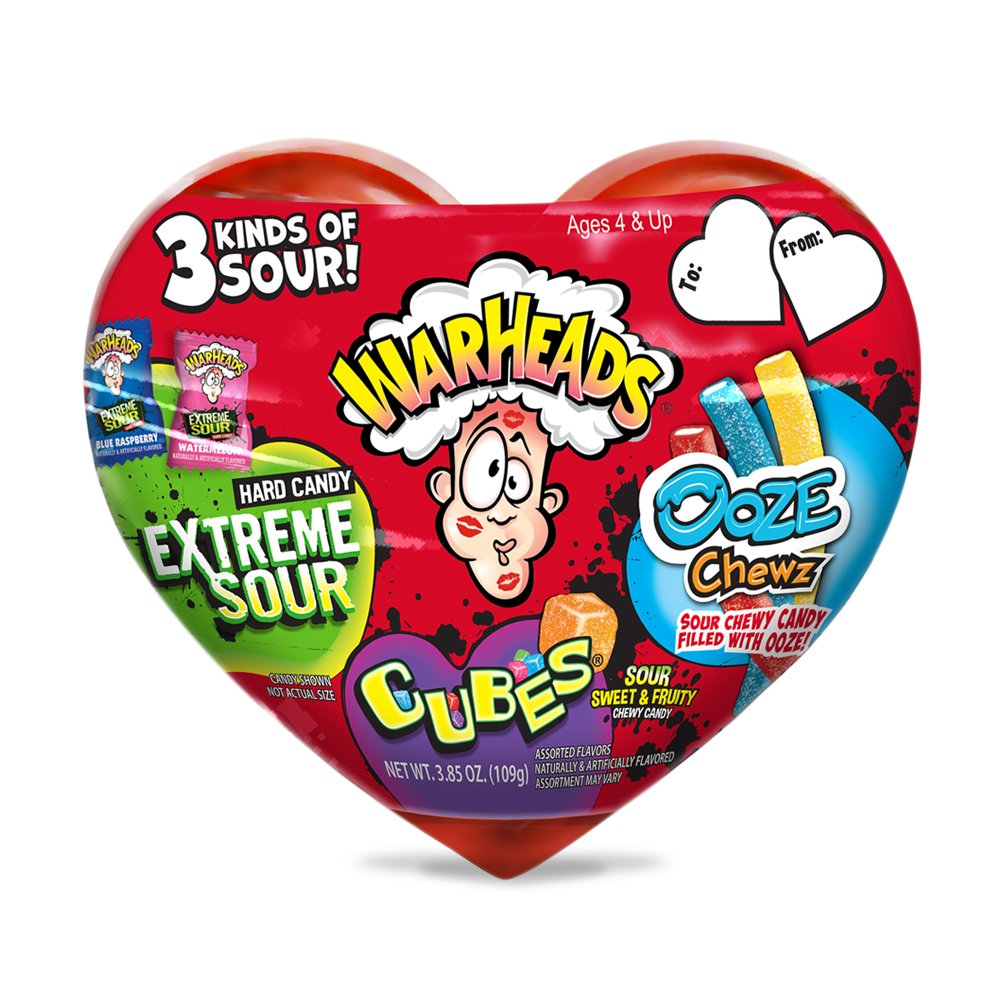 WarHeads Assorted Sour Candy Valentine's Heart Gift Box - Shop Candy at ...