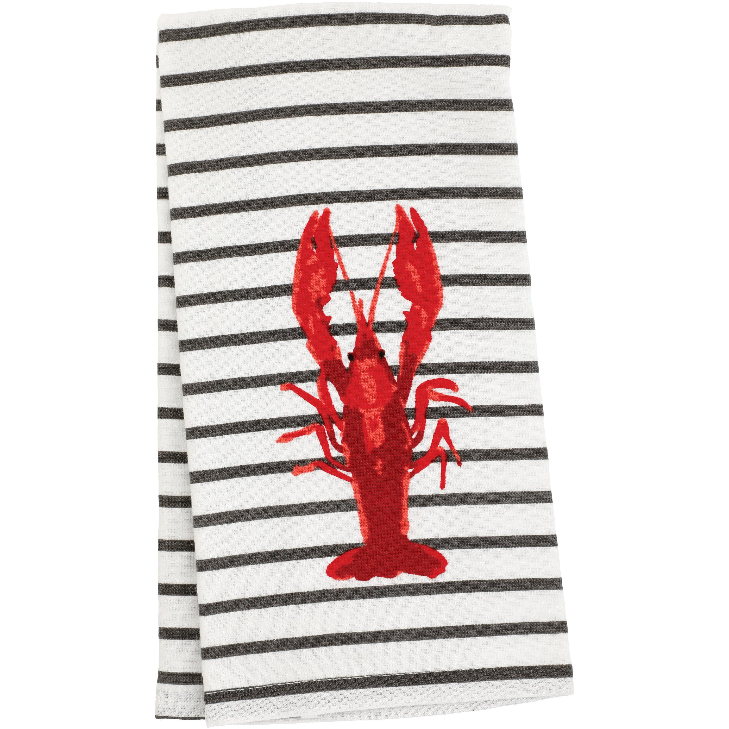 Destination Holiday Striped Crawfish Kitchen Towel - Shop Kitchen ...