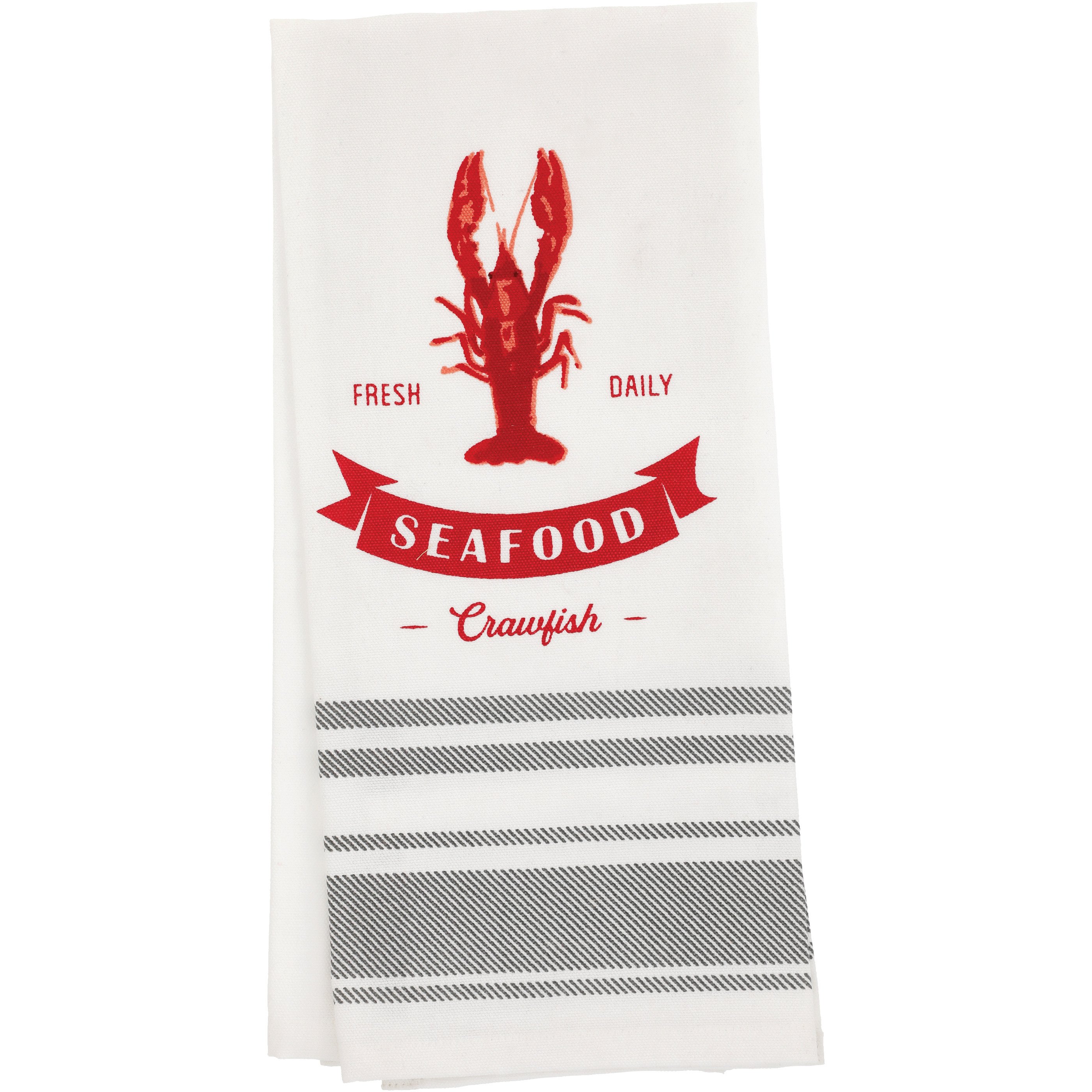 Destination Holiday Fresh Seafood Daily Crawfish Kitchen Towel - Shop ...