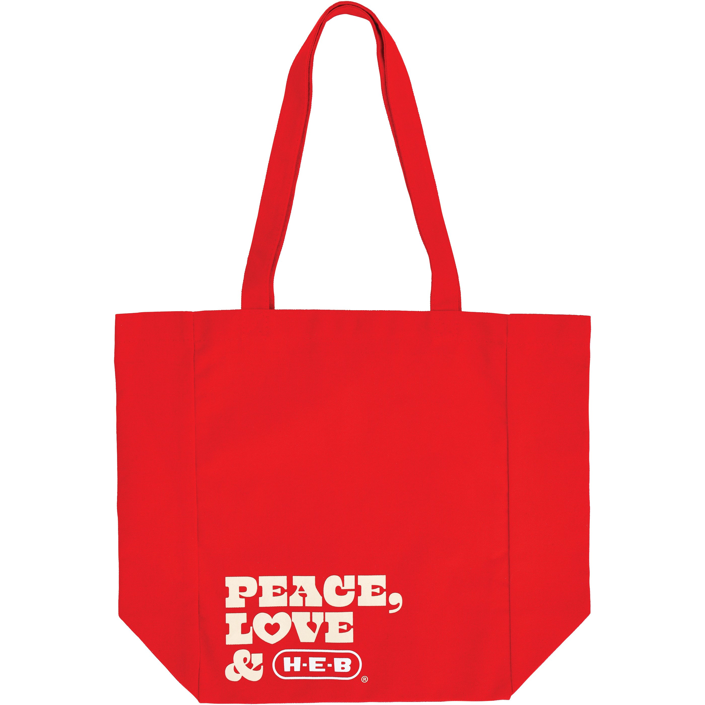 H-E-B Brand Shop Peace & Love Tote Bag - Red - Shop Hats at H-E-B