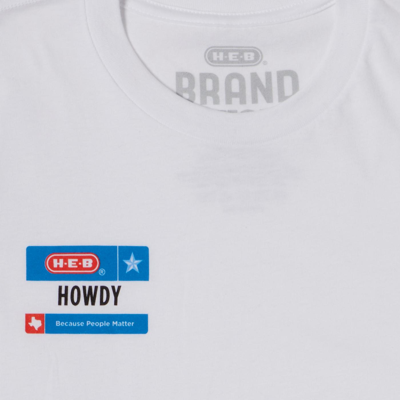 H-E-B Brand Shop Howdy Nametag Youth T-Shirt - White - Shop Shirts at H-E-B