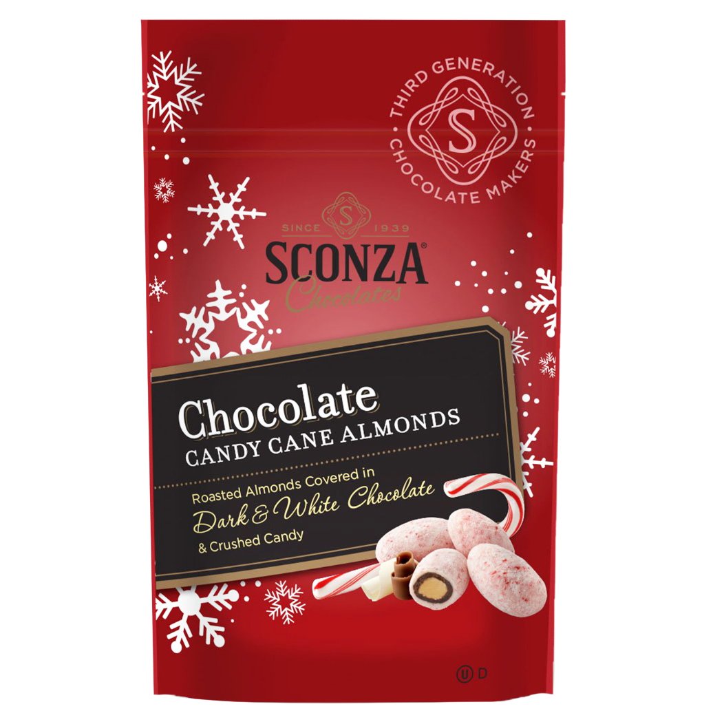 Sconza Chocolates Chocolate Candy Cane Coated Almonds - Shop Candy at H-E-B