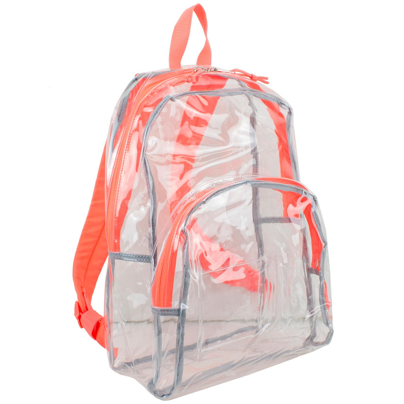 Eastsport Transparent Large Backpack with Coral Straps - Shop Backpacks ...