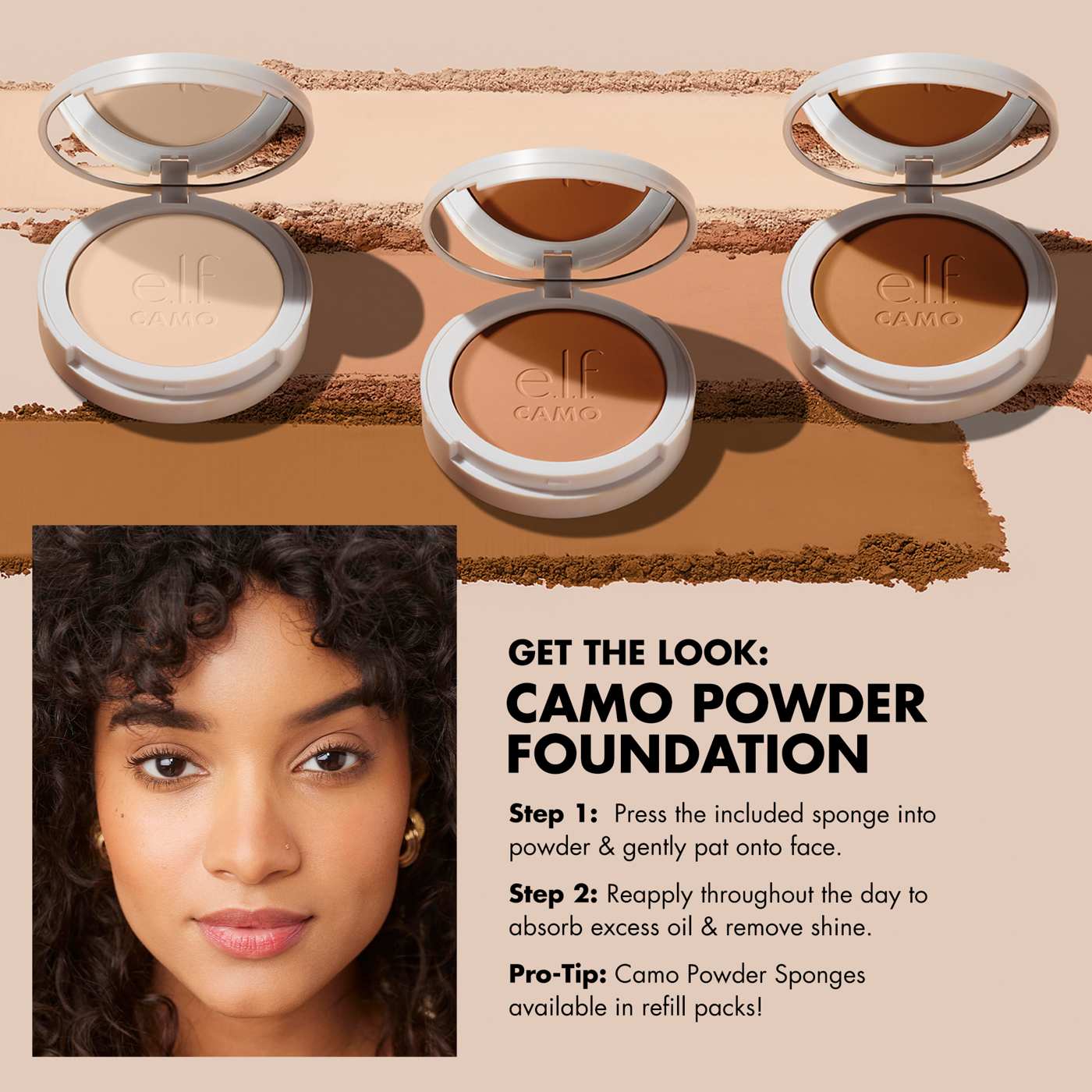 e.l.f. Camo Powder Foundation - Tan 415C - Shop Foundation at H-E-B