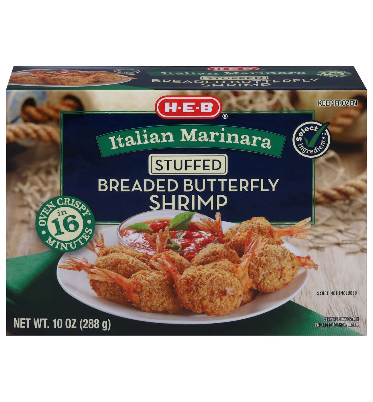 H-E-B Frozen Italian Marinara-Stuffed Breaded Butterfly Shrimp - Shop ...