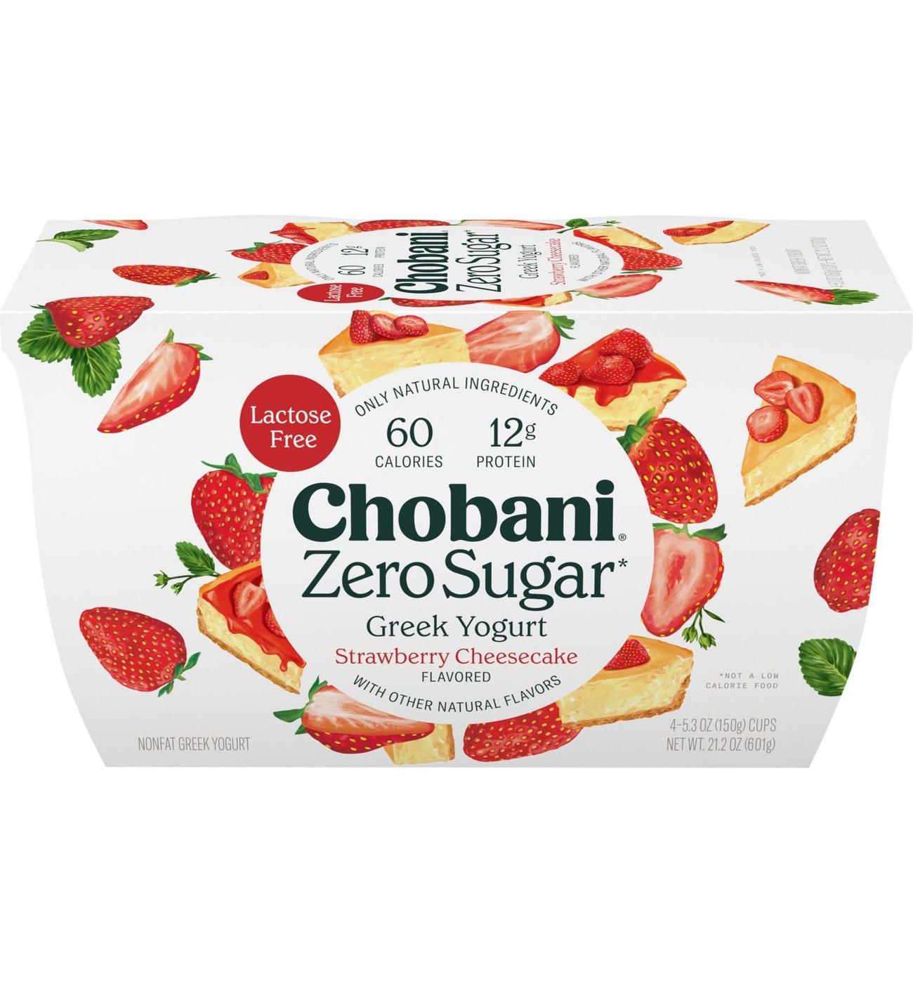 Chobani Zero Sugar Strawberry Cheesecake Greek Yogurt - Shop Yogurt at ...