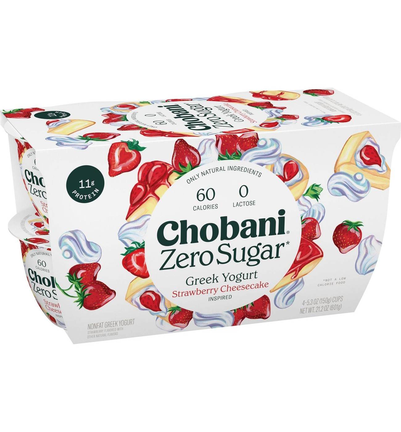 Chobani Zero Sugar Strawberry Cheesecake Greek Yogurt - Shop Yogurt at ...