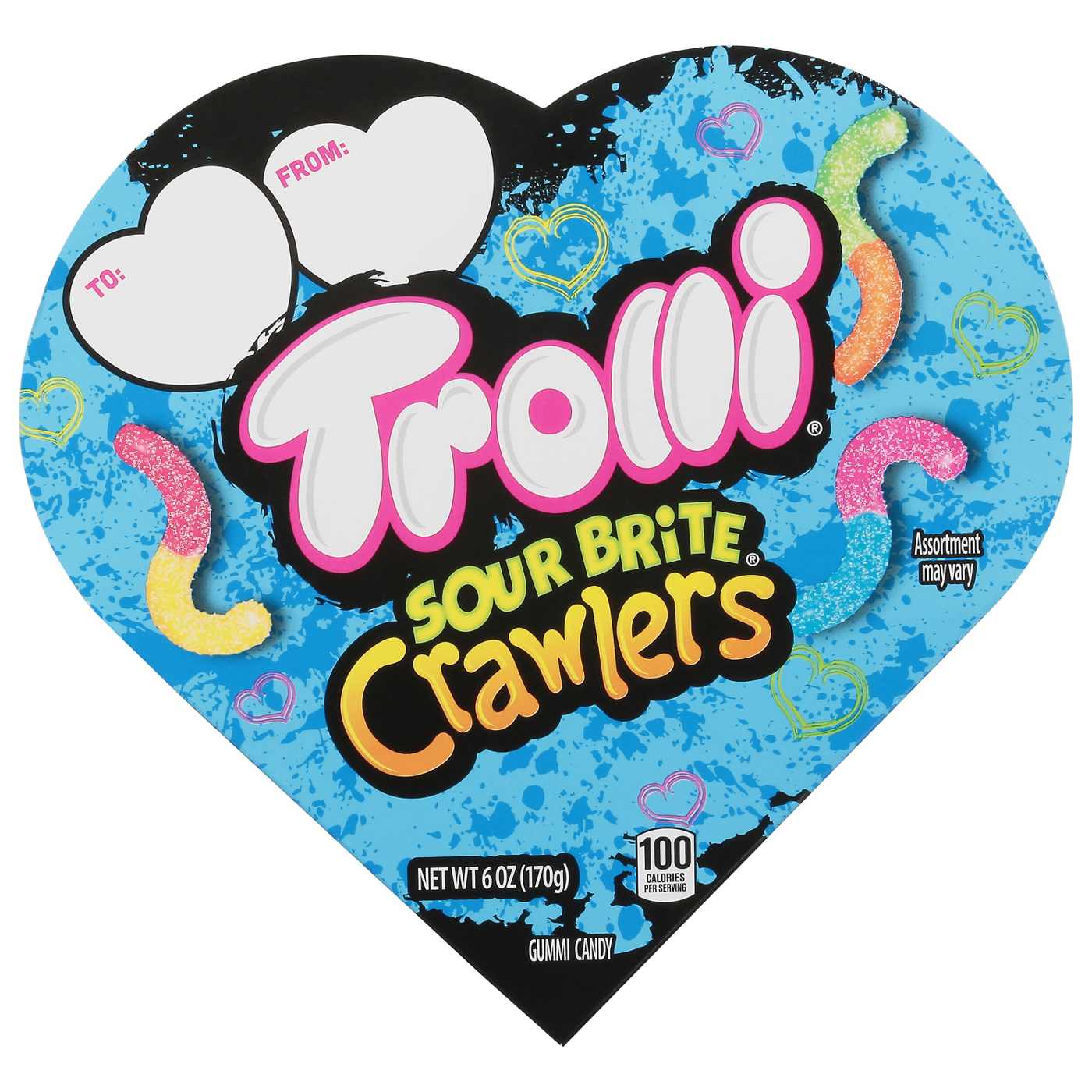 Trolli Sour Brite Crawlers Candy Valentine's Heart Gift Box - Shop ...
