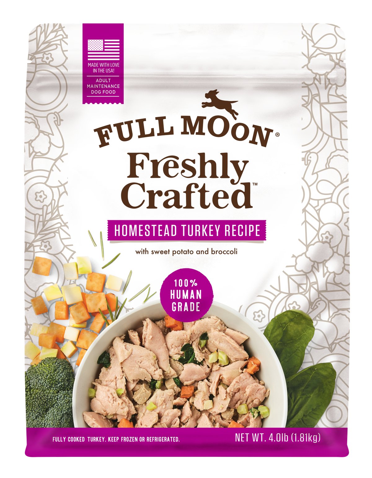 Full Moon Freshly Crafted Homestead Turkey Recipe Wet Dog Food - Shop ...