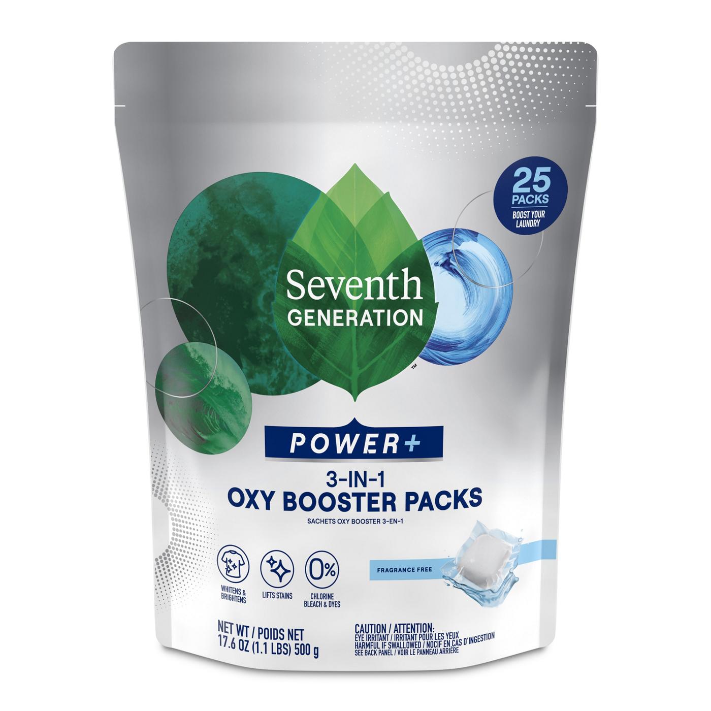 Seventh Generation Power+ 3-in-1 Oxy Booster Laundry Detergent Packs ...
