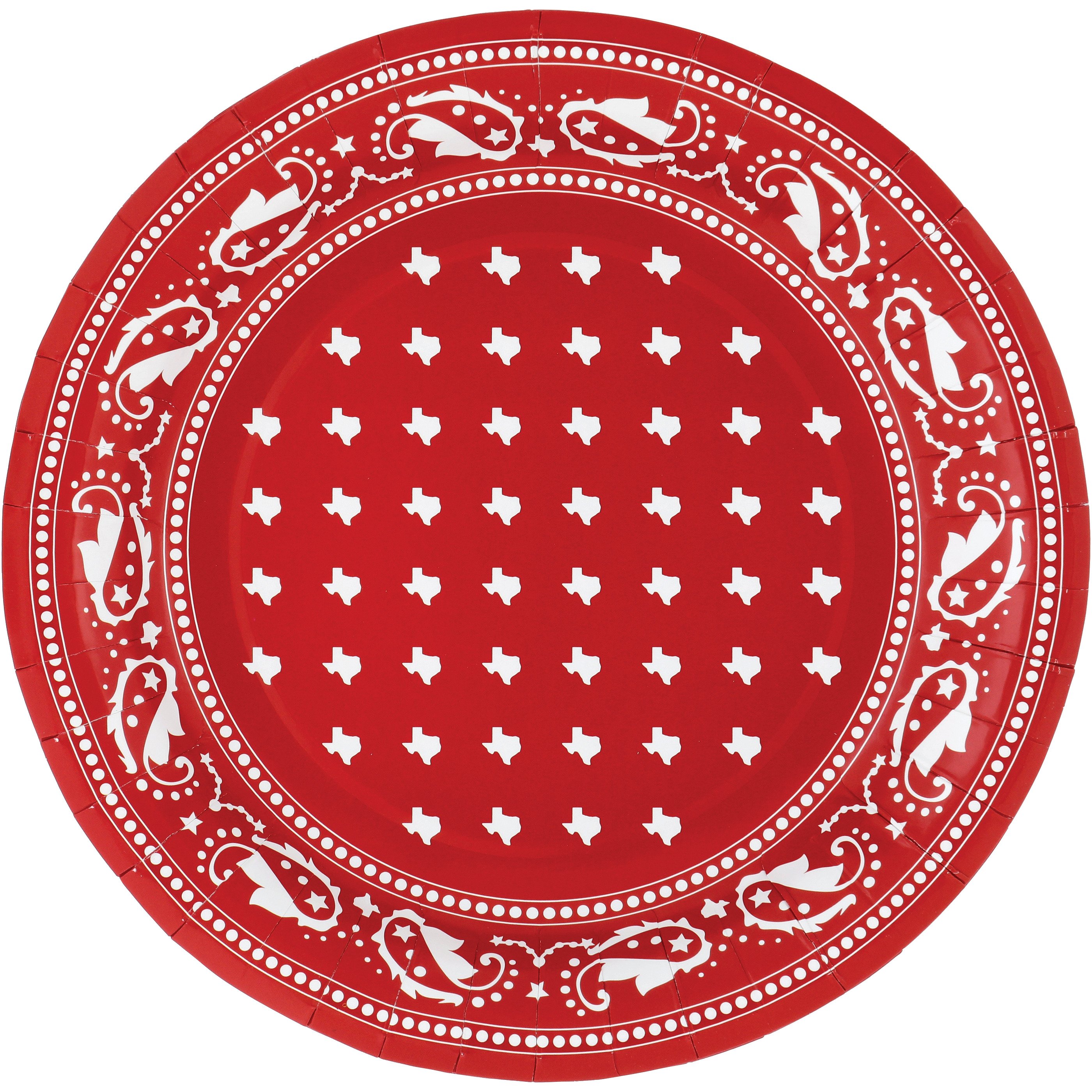 Destination Holiday Texas Bandana Print Summer Paper Plates, 10 ct ...