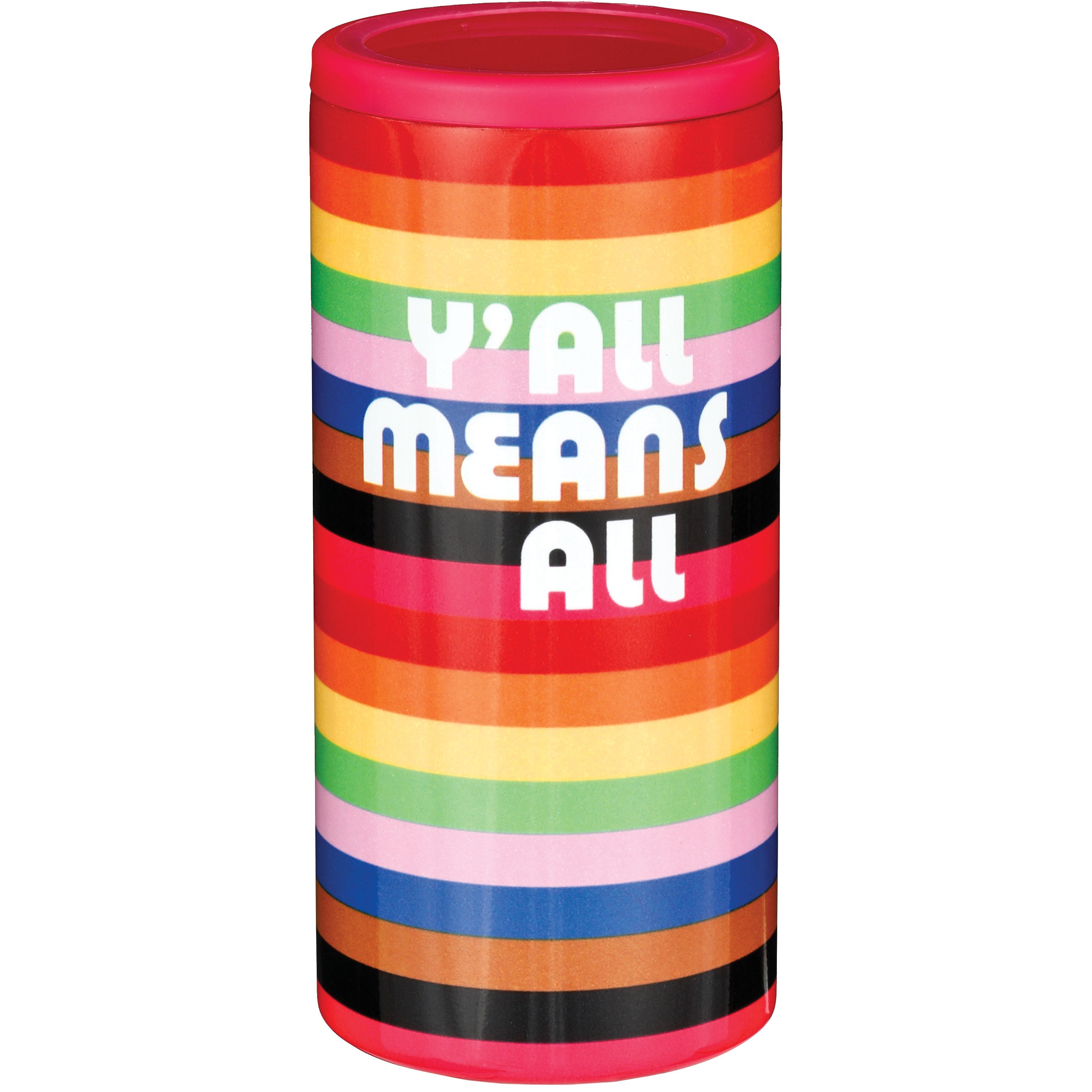Destination Holiday Y'All Means All Stainless Steel Pride Can Cooler ...
