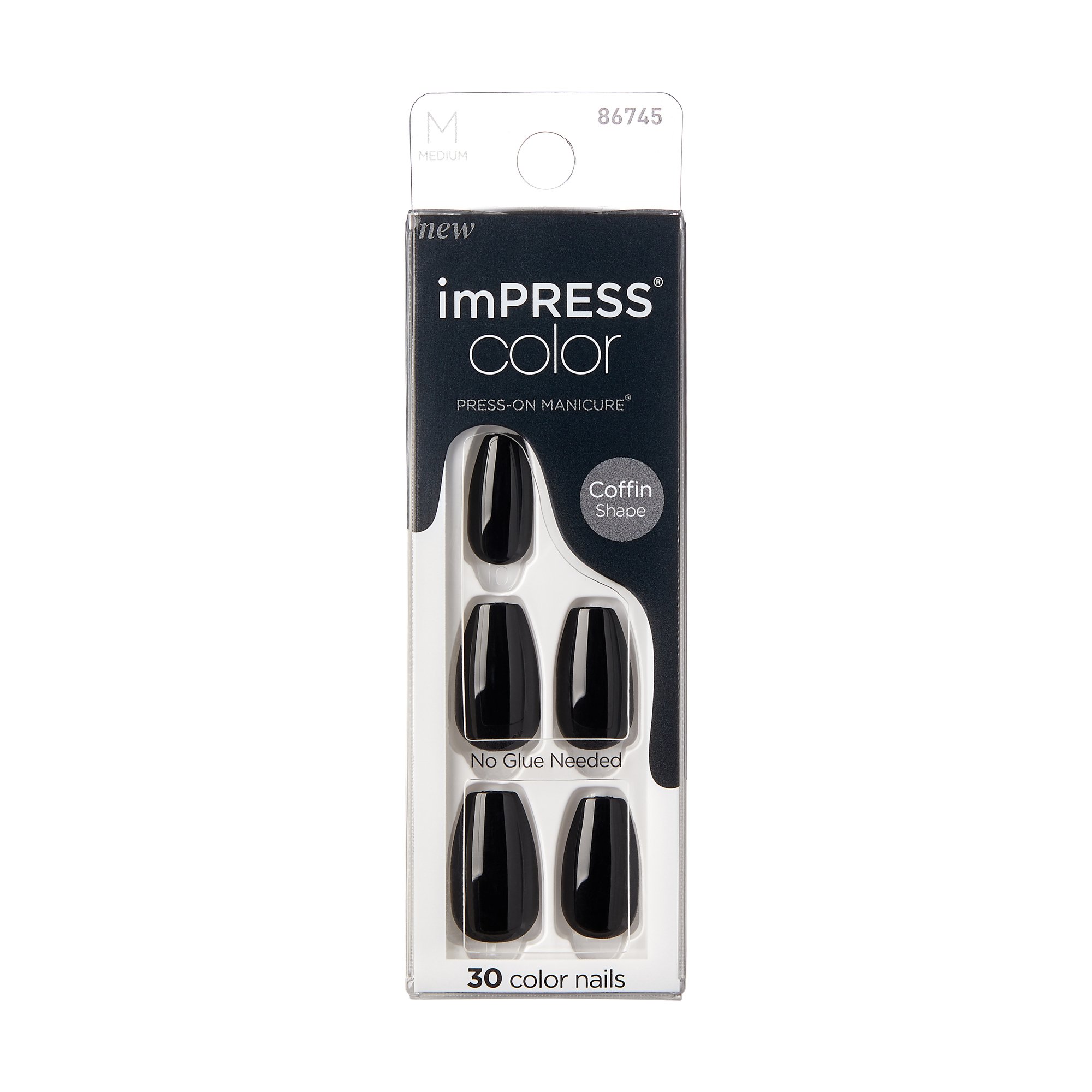 KISS imPRESS Color Press-On Manicure - All Black - Shop Nail sets at H-E-B