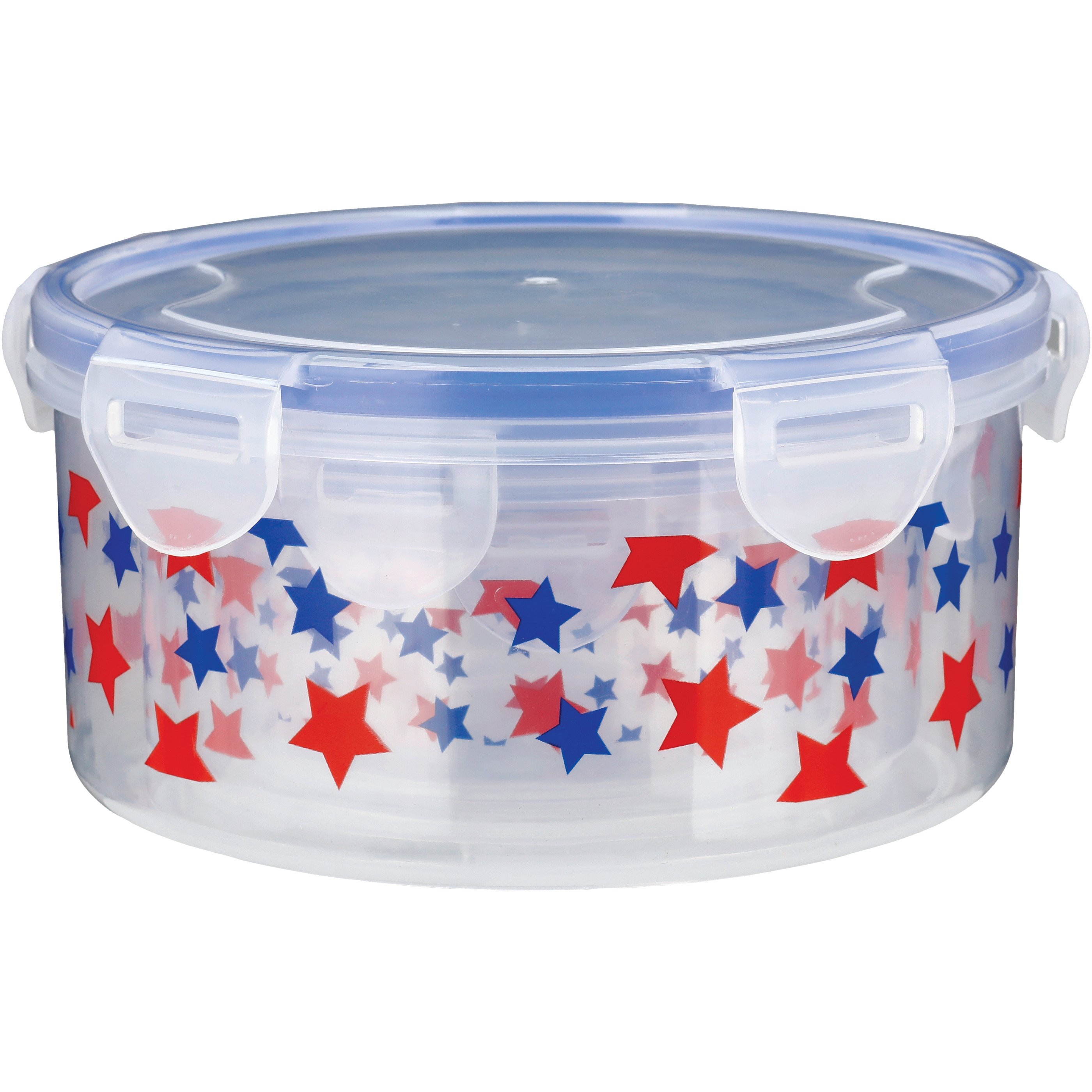 Destination Holiday Stars Reusable Patriotic Round Latching Food ...