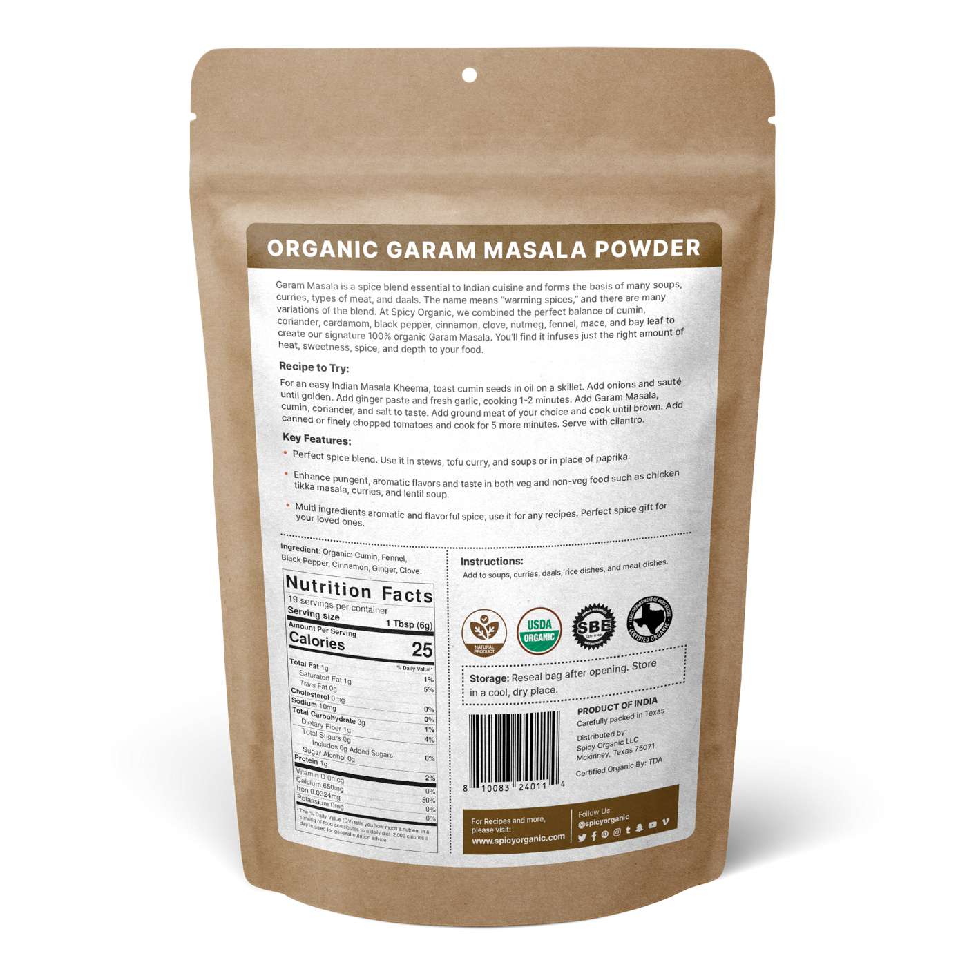 Spicy Organic Garam Masala Powder - Shop Herbs & Spices at H-E-B