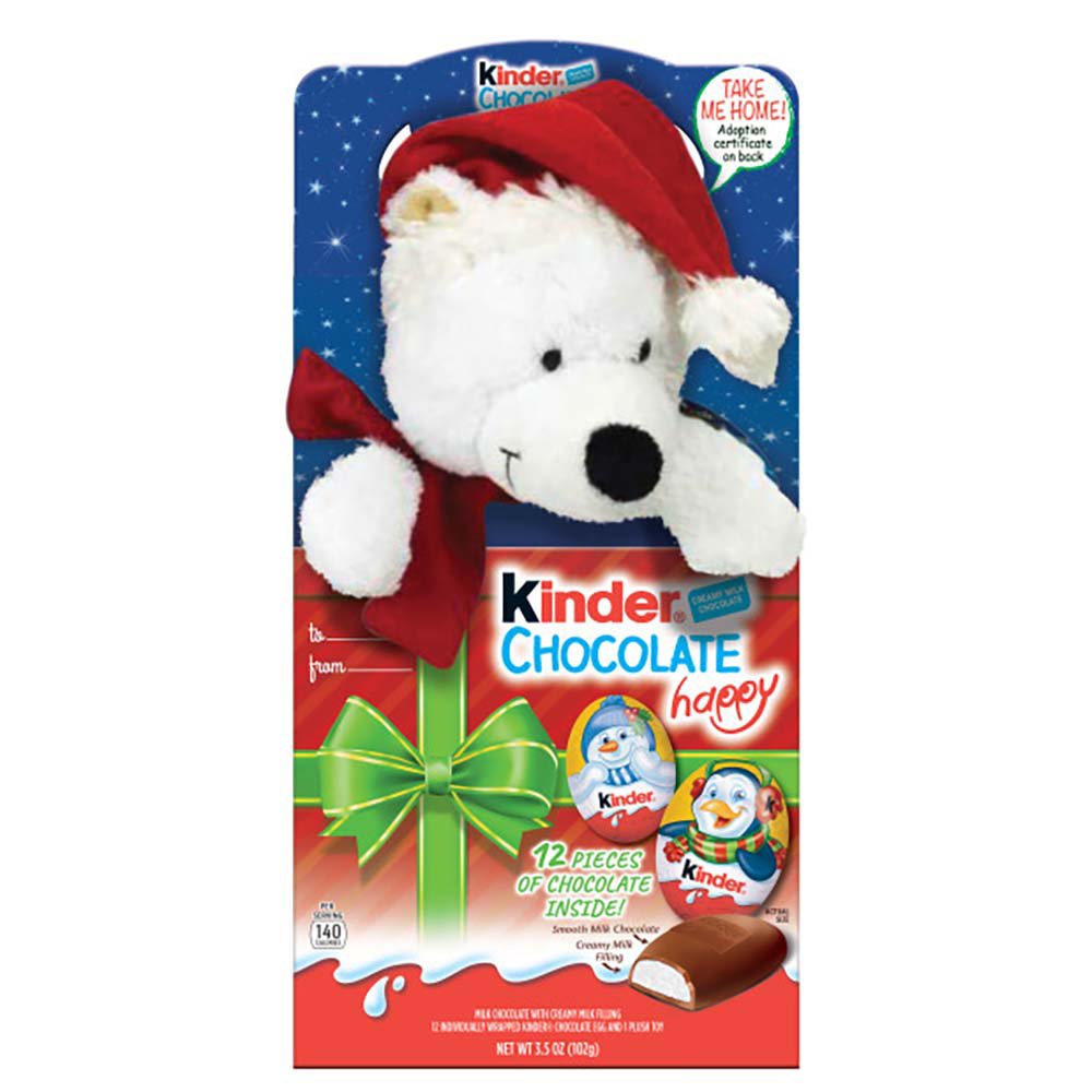 Kinder Chocolates Gift Box with Happy Plush Polar Bear - Shop Candy at ...
