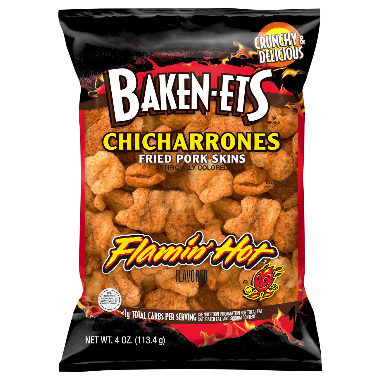 Baken-Ets Flamin' Hot Chicharrones Fried Pork Skins - Shop Chips at H-E-B